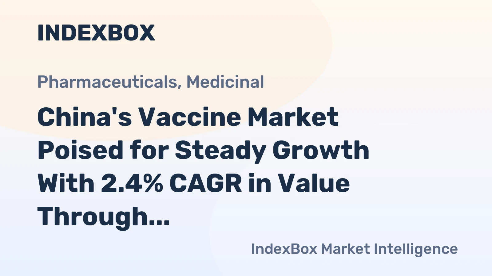 China's Vaccine Market Poised for Steady Growth With 2.4% CAGR in Value Through 2035