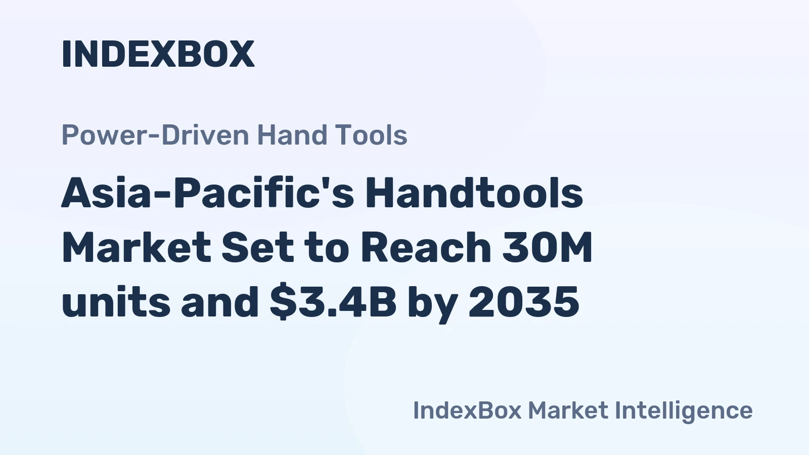 Asia-Pacific's Handtools Market Set to Reach 30M units and $3.4B by 2035