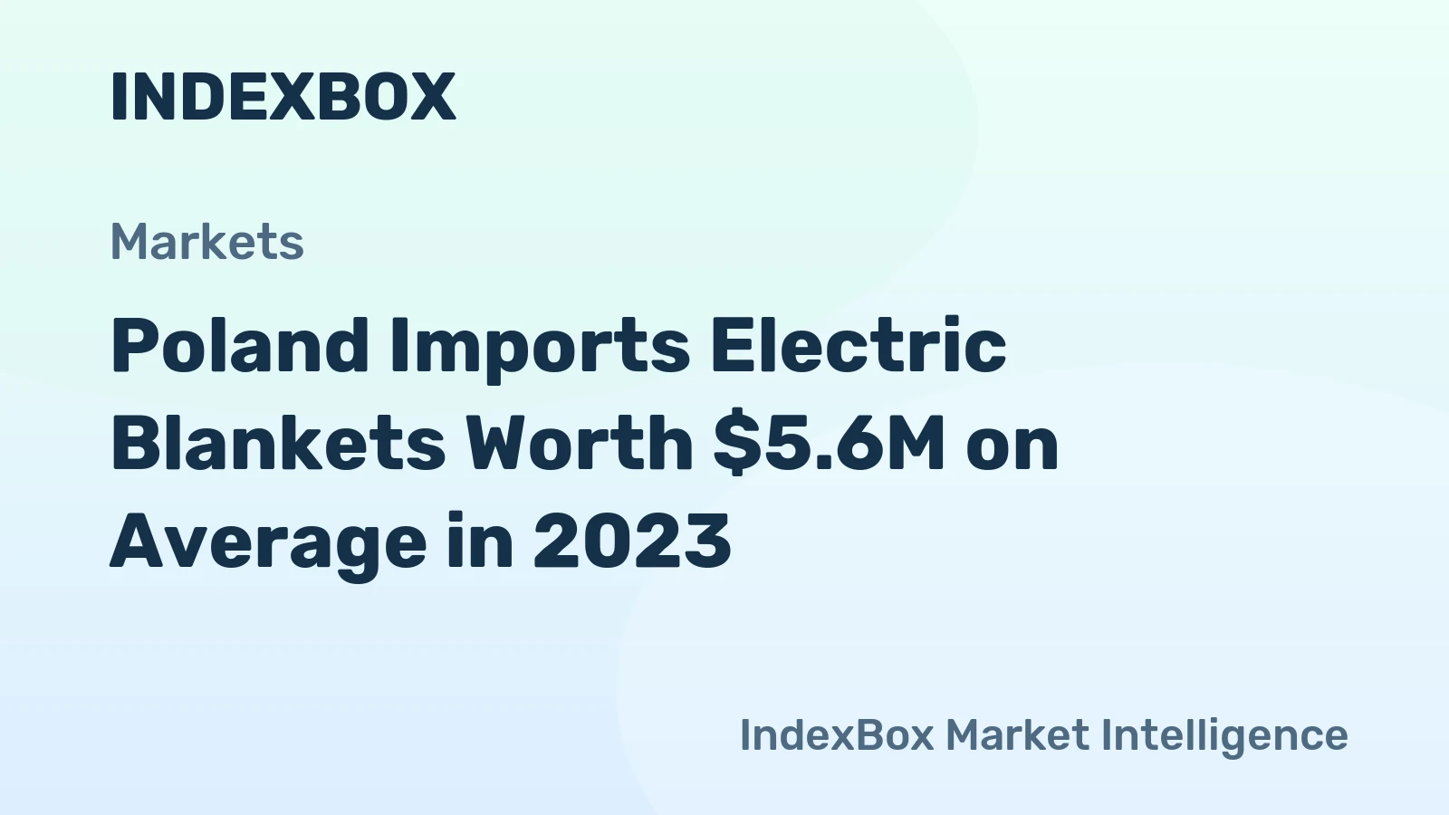 Poland Imports Electric Blankets Worth $5.6M on Average in 2023