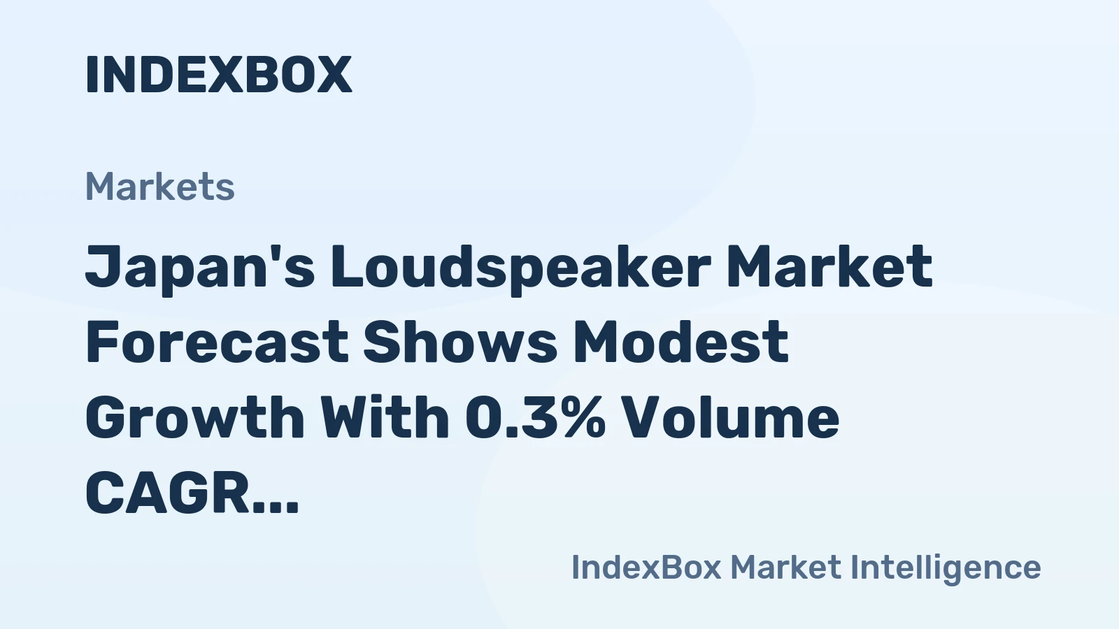 Japan's Loudspeaker Market Forecast Shows Modest Growth With 0.3% Volume CAGR Through 2035