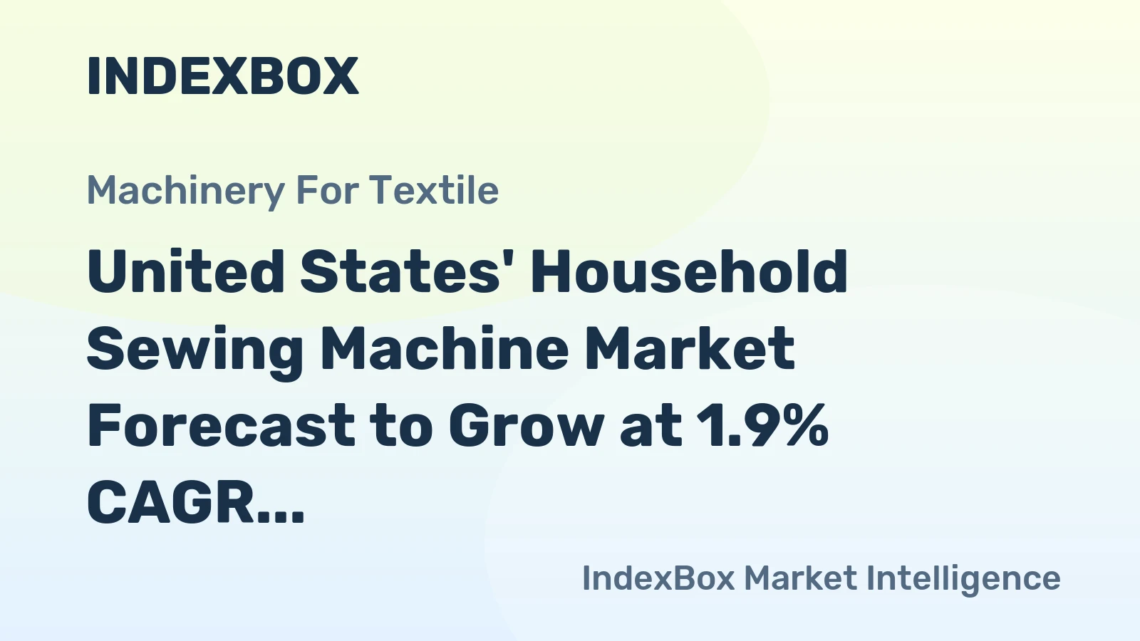 United States' Household Sewing Machine Market Forecast to Grow at 1.9% CAGR