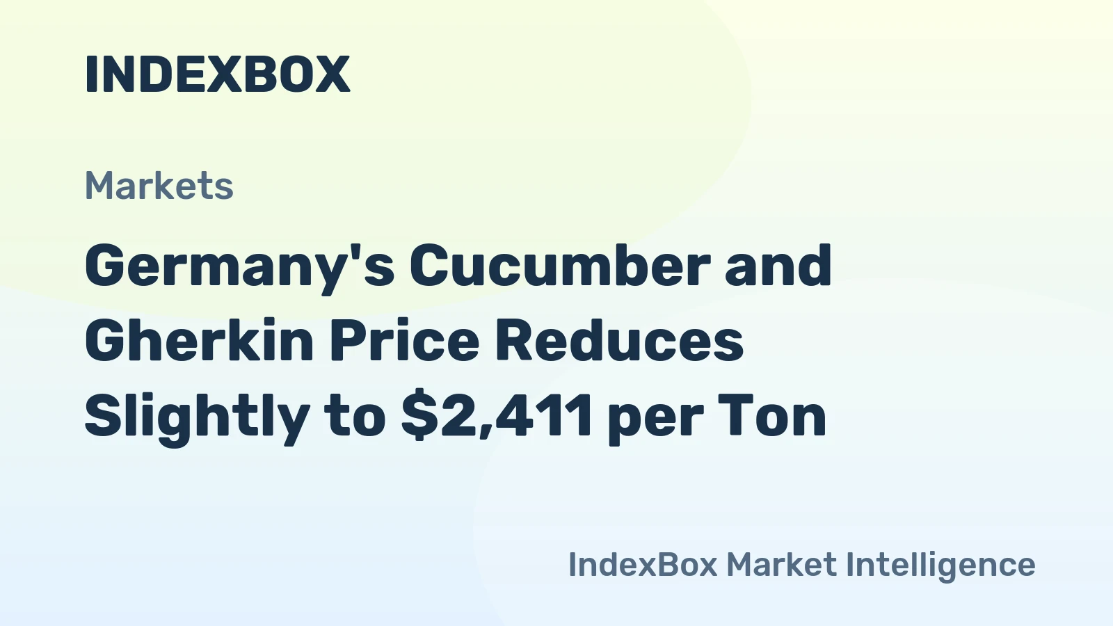 Germany's Cucumber and Gherkin Price Reduces Slightly to $2,411 per Ton