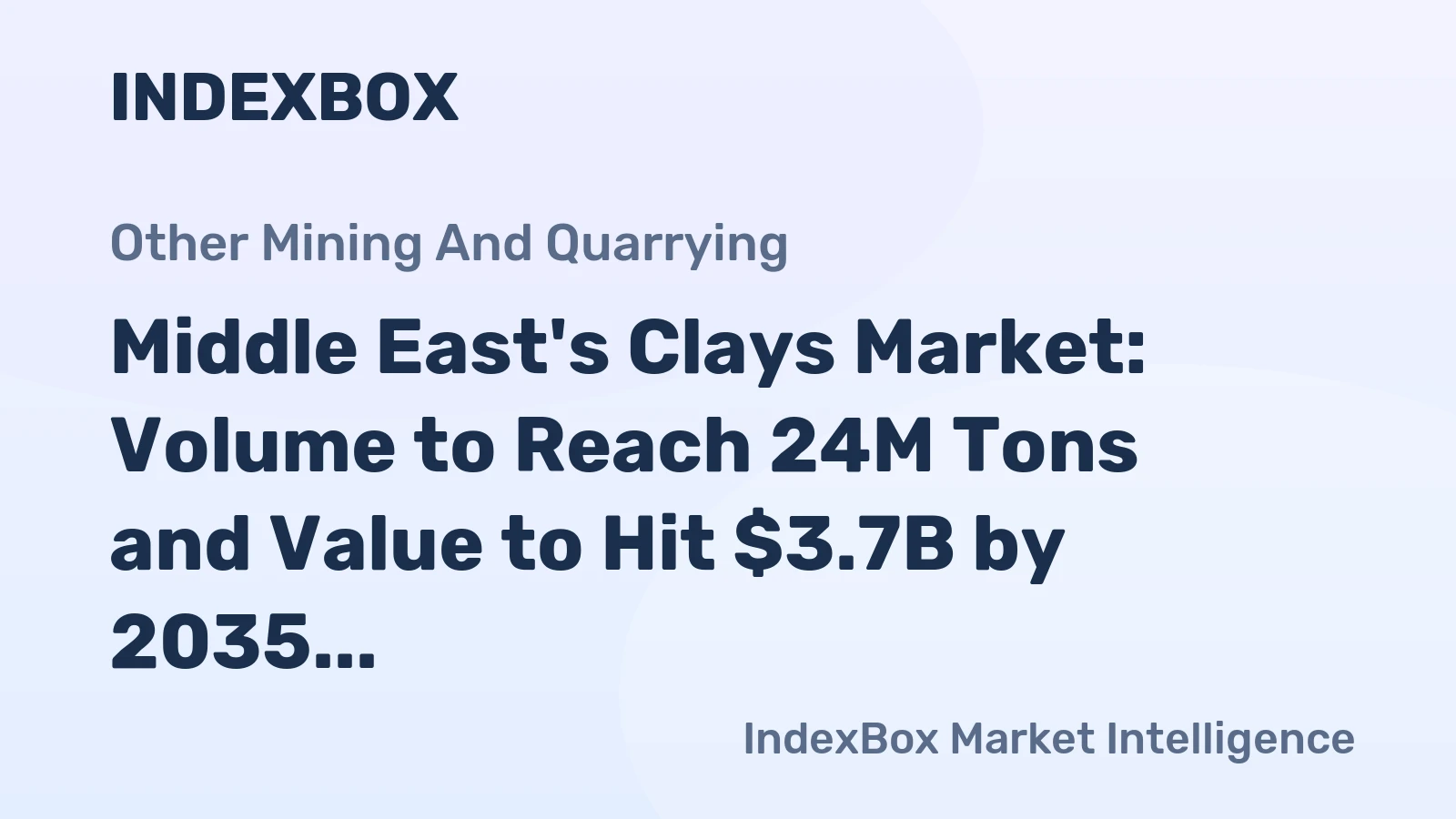 Middle East's Clays Market: Volume to Reach 24M Tons and Value to Hit $3.7B by 2035