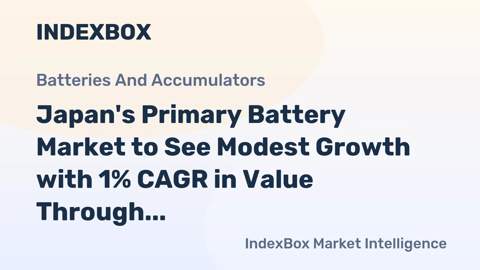 Japan's Primary Battery Market to See Modest Growth with 1% CAGR in Value Through 2035