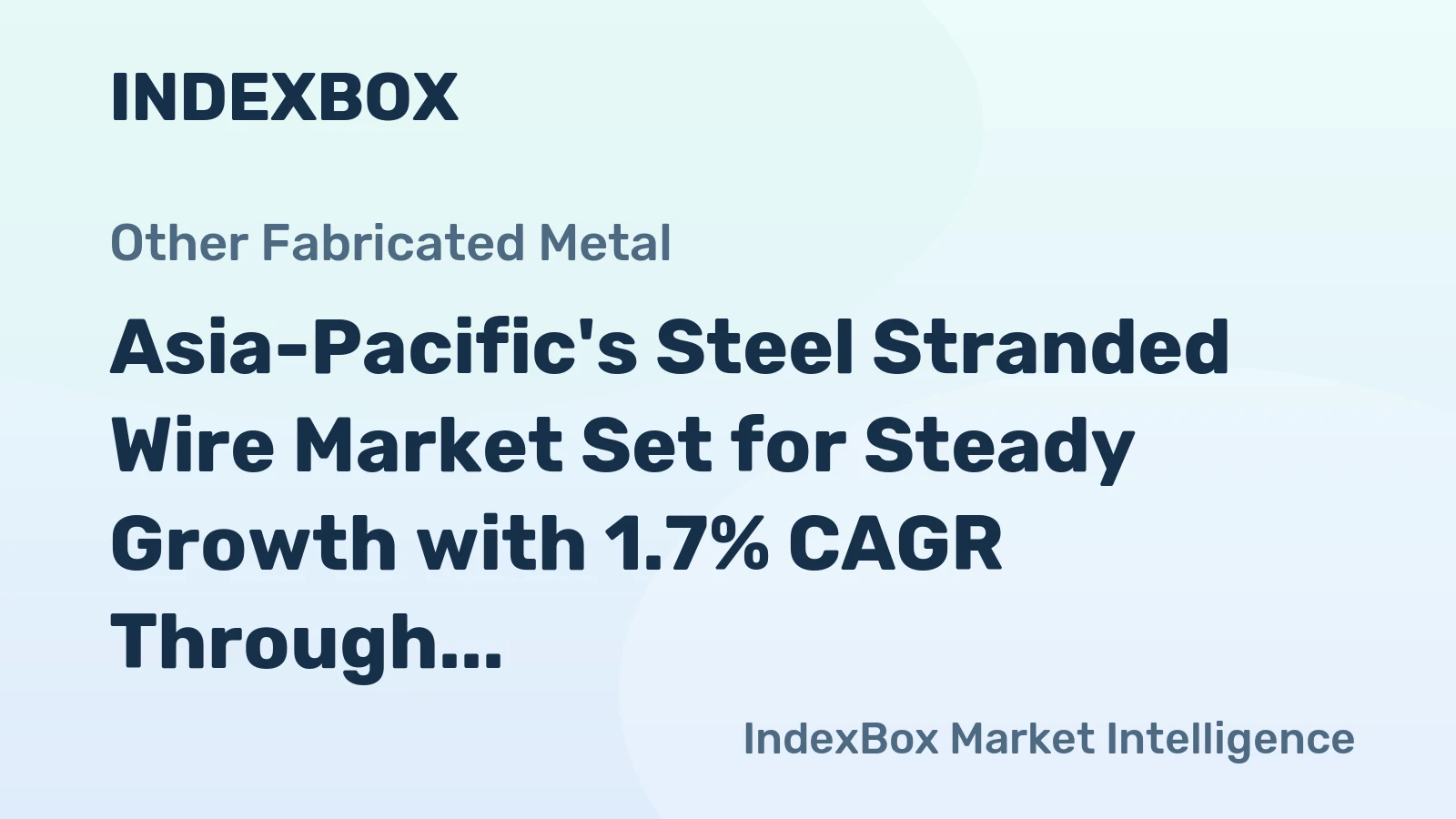 Asia-Pacific's Steel Stranded Wire Market Set for Steady Growth with 1.7% CAGR Through 2035