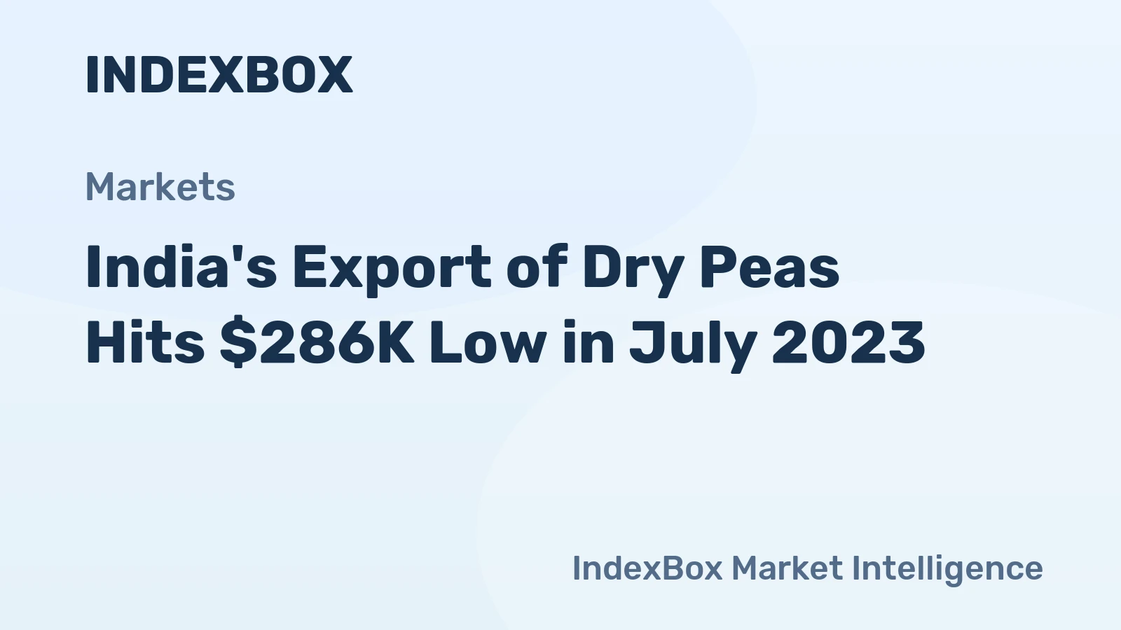 India's Export of Dry Peas Hits $286K Low in July 2023