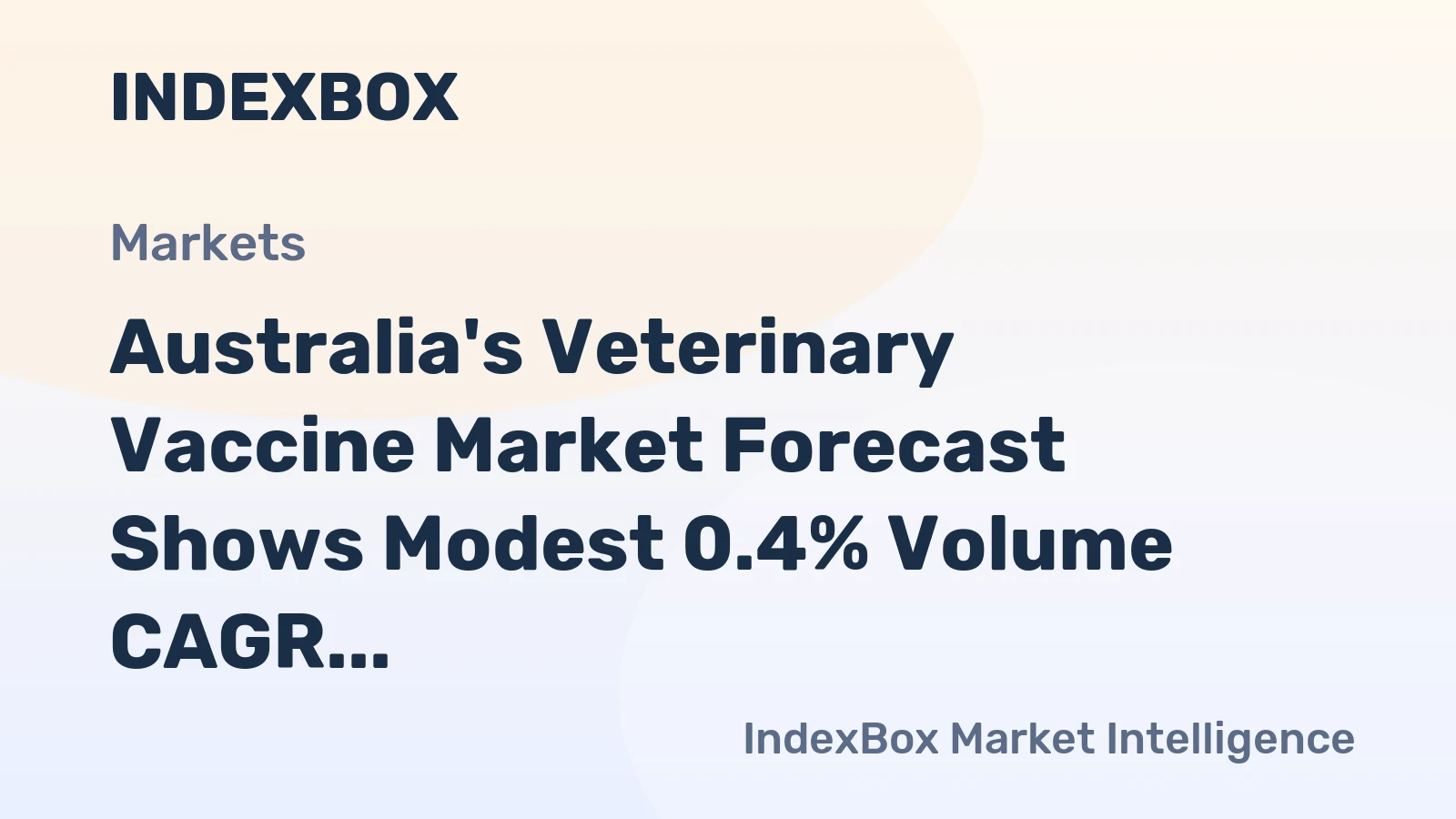 Australia's Veterinary Vaccine Market Forecast Shows Modest 0.4% Volume CAGR Through 2035