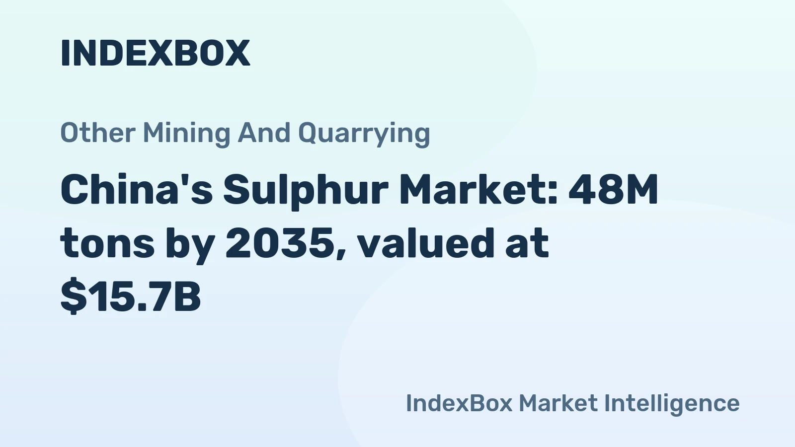China's Sulphur Market: 48M tons by 2035, valued at $15.7B