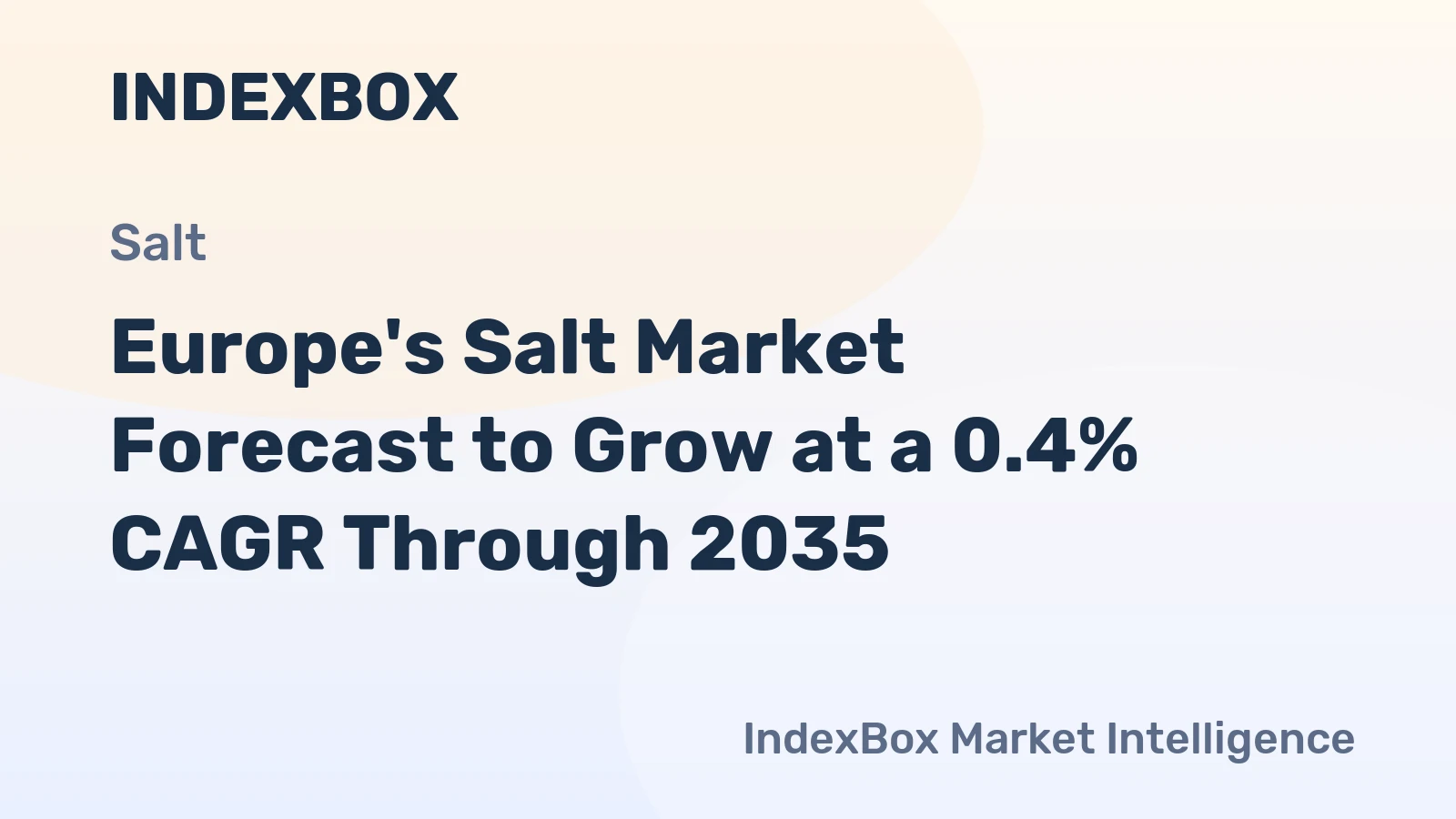 Europe's Salt Market Forecast to Grow at a 0.4% CAGR Through 2035