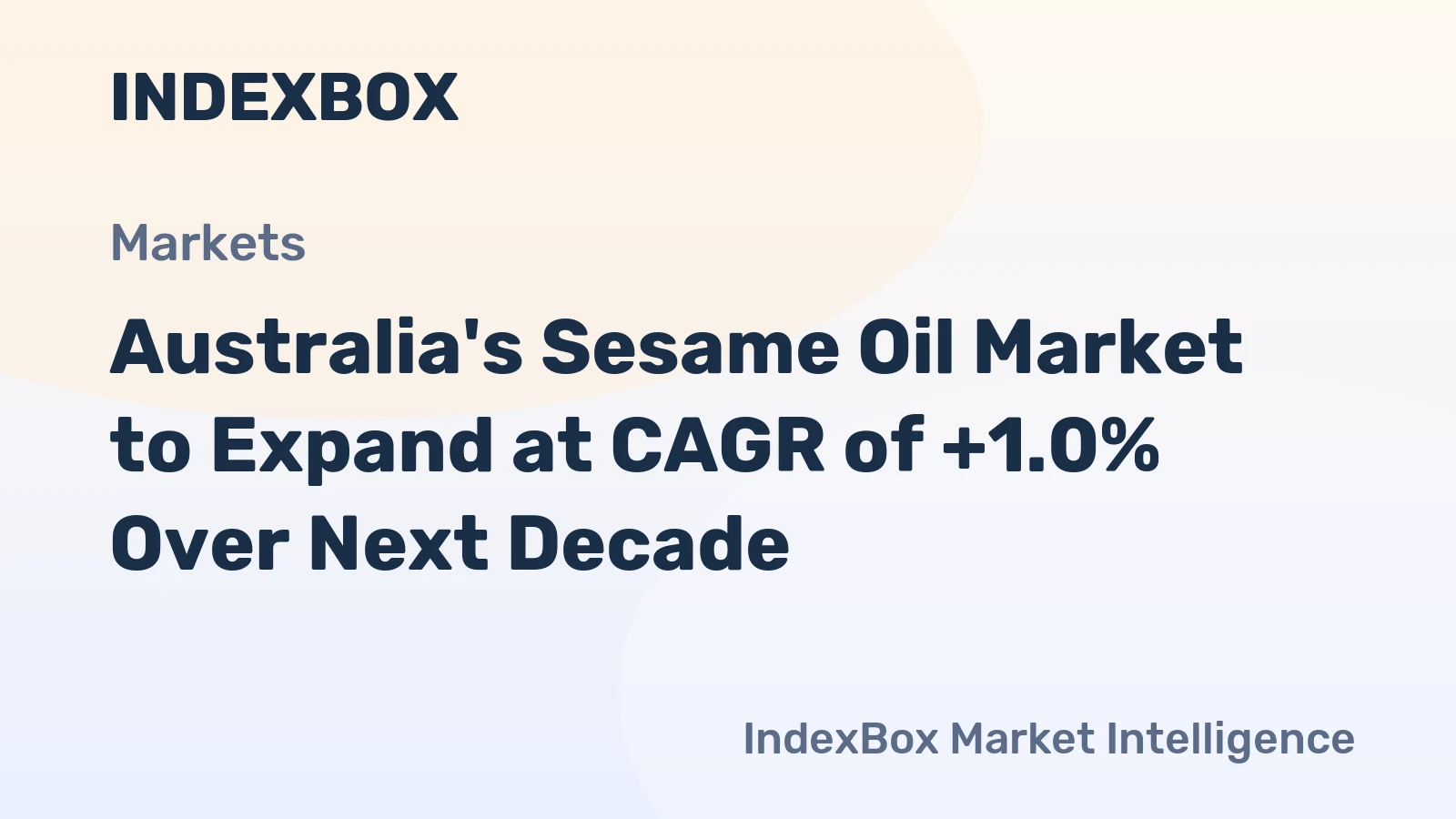 Australia's Sesame Oil Market to Expand at CAGR of +1.0% Over Next Decade