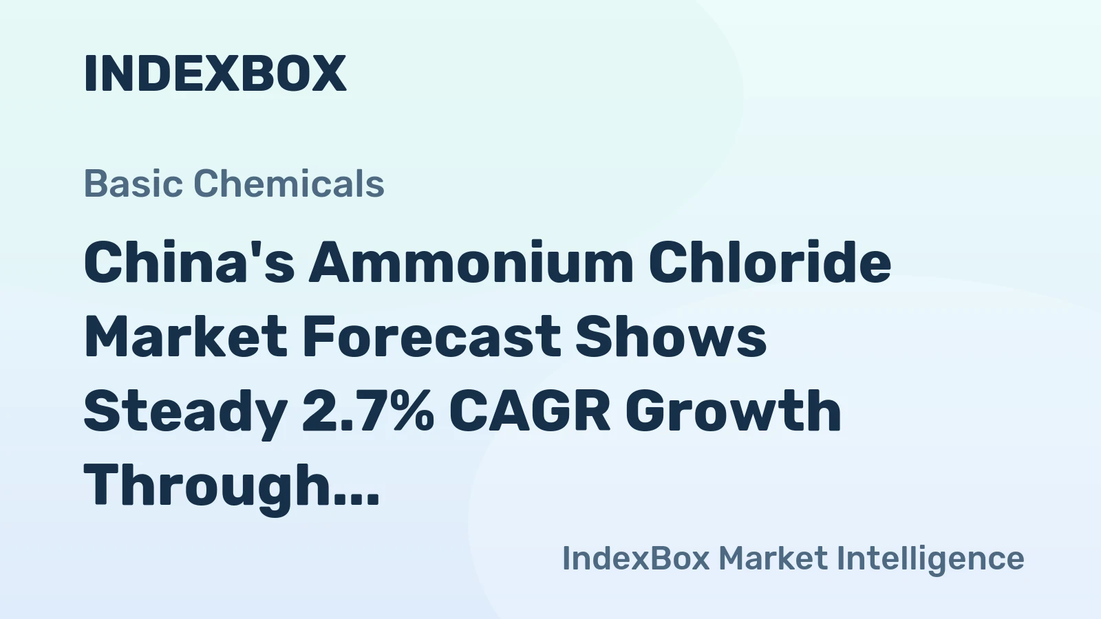China's Ammonium Chloride Market Forecast Shows Steady 2.7% CAGR Growth Through 2035