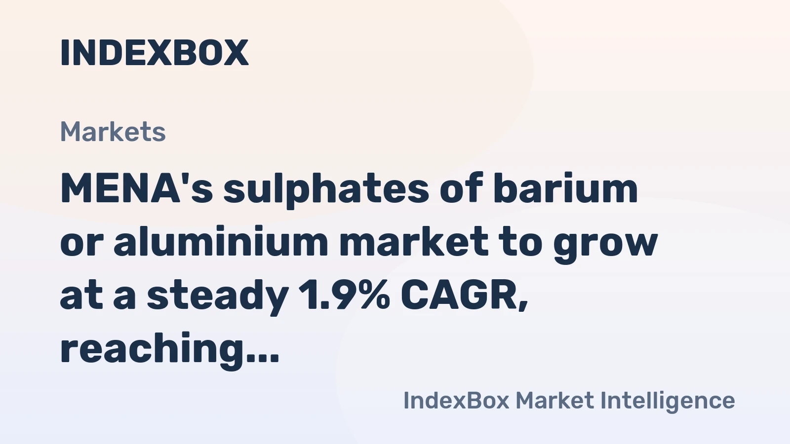 MENA's sulphates of barium or aluminium market to grow at a steady 1.9% CAGR, reaching $141M by 2035.