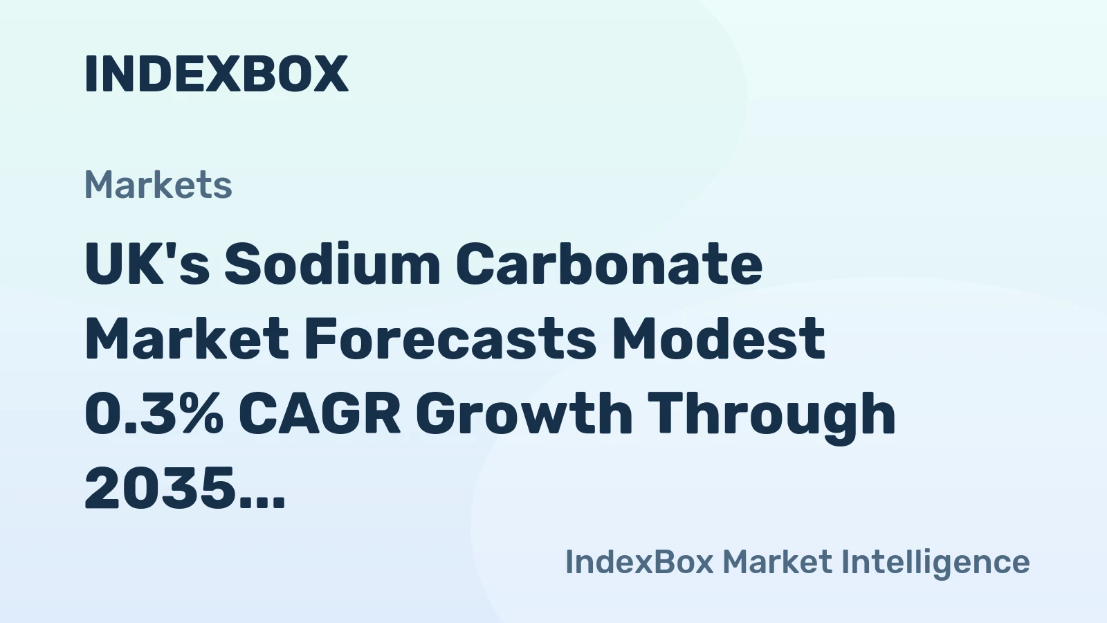 UK's Sodium Carbonate Market Forecasts Modest 0.3% CAGR Growth Through 2035