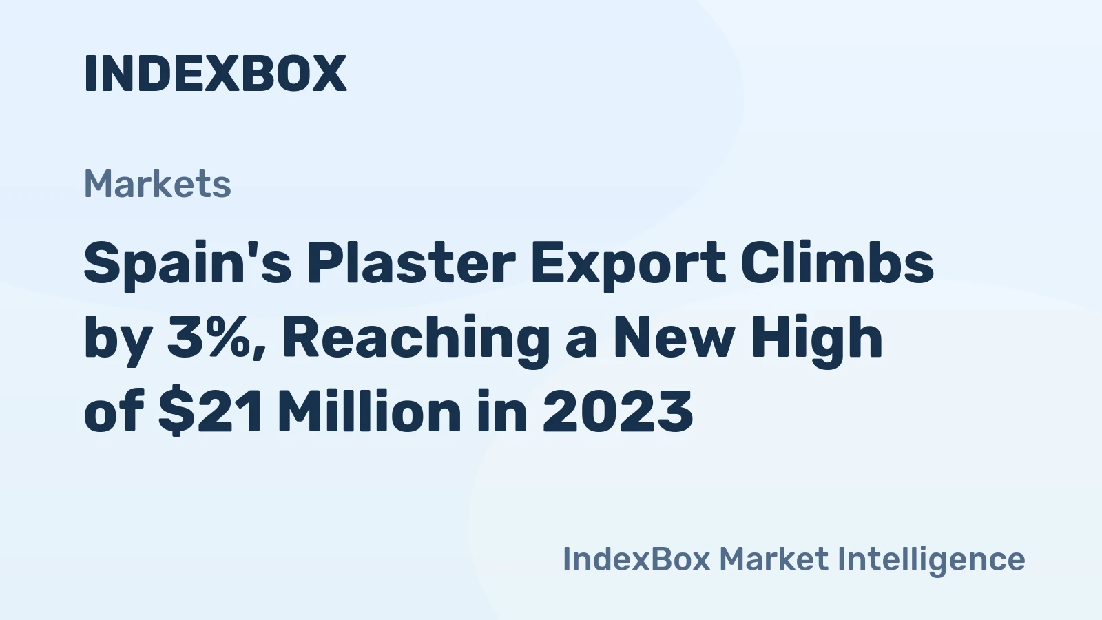 Spain's Plaster Export Climbs by 3%, Reaching a New High of $21 Million in 2023