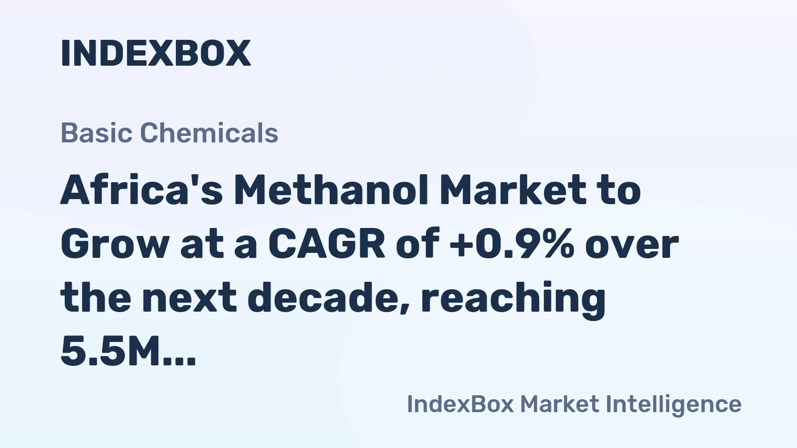 Africa's Methanol Market to Grow at a CAGR of +0.9% over the next decade, reaching 5.5M tons by 2035