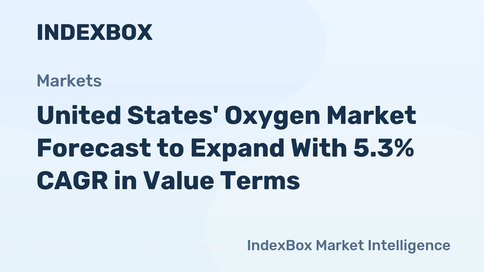 United States' Oxygen Market Forecast to Expand With 5.3% CAGR in Value Terms