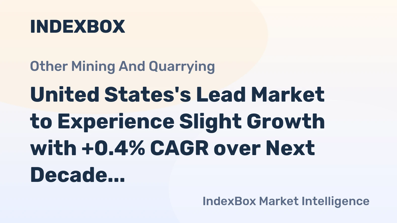 United States's Lead Market to Experience Slight Growth with +0.4% CAGR over Next Decade