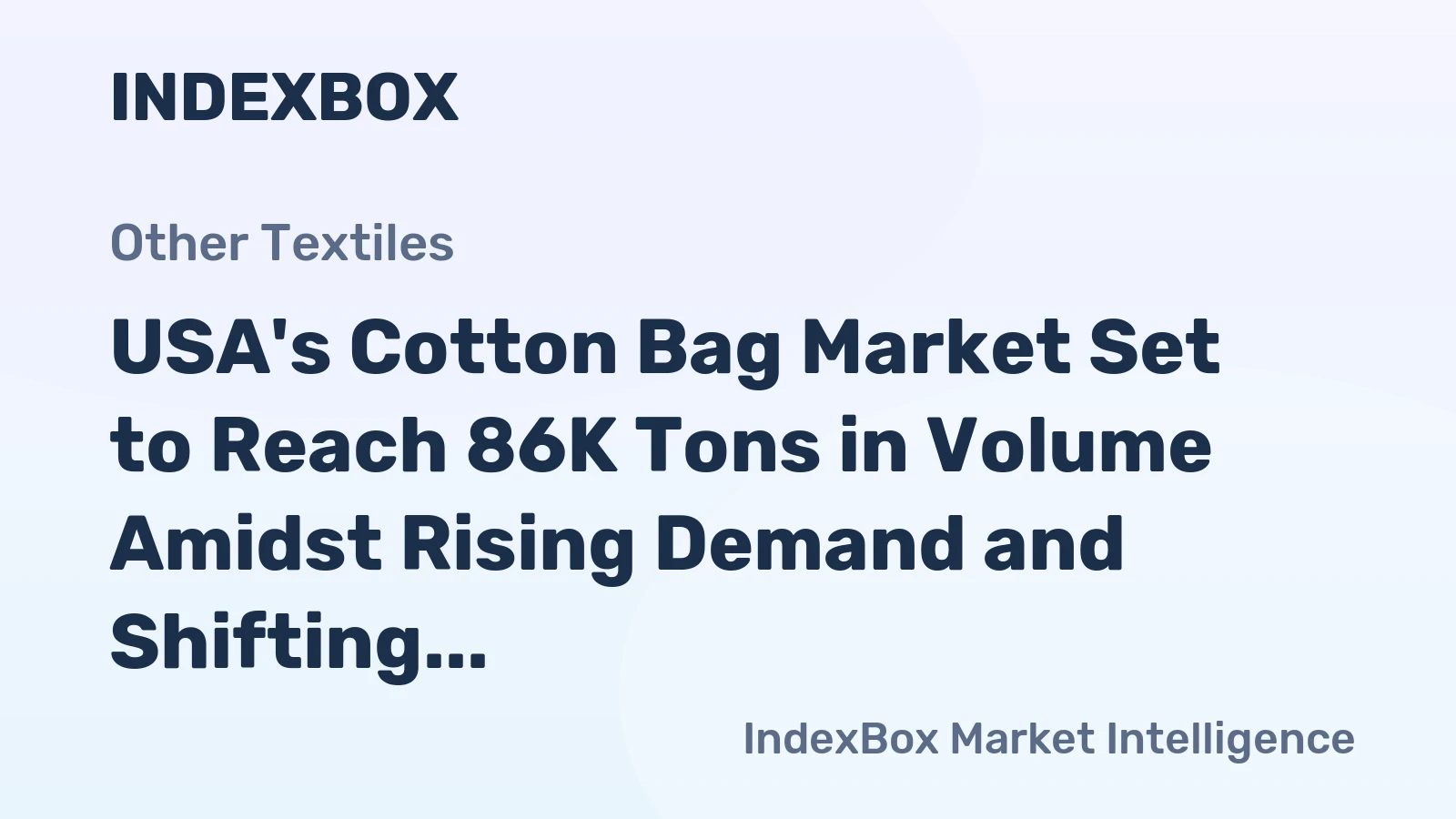 USA's Cotton Bag Market Set to Reach 86K Tons in Volume Amidst Rising Demand and Shifting Trade Dynamics