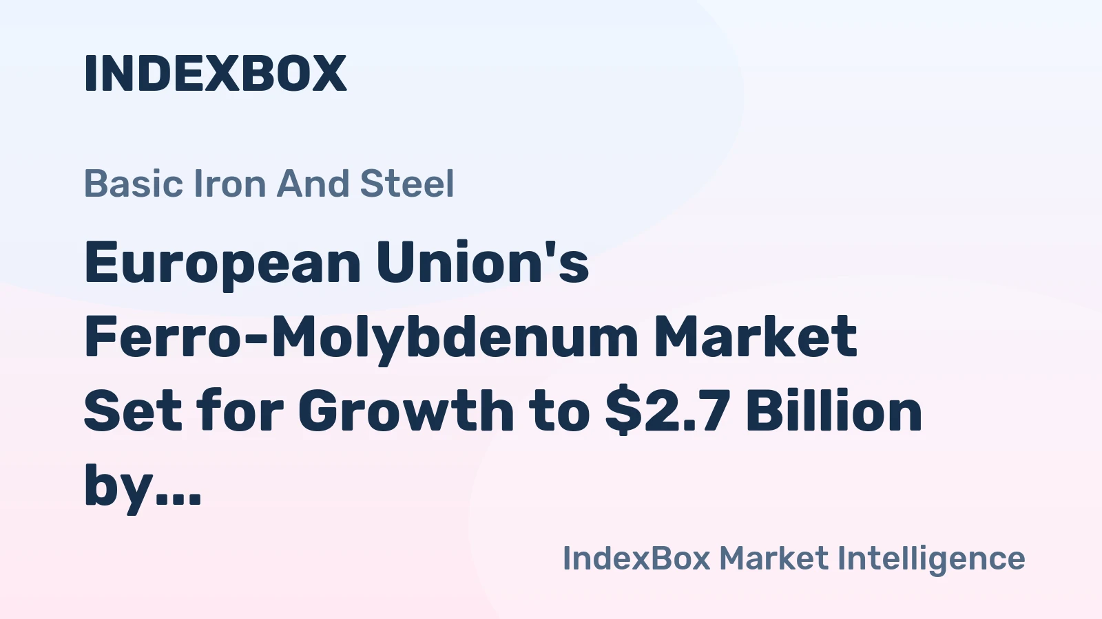 European Union's Ferro-Molybdenum Market Set for Growth to $2.7 Billion by 2035