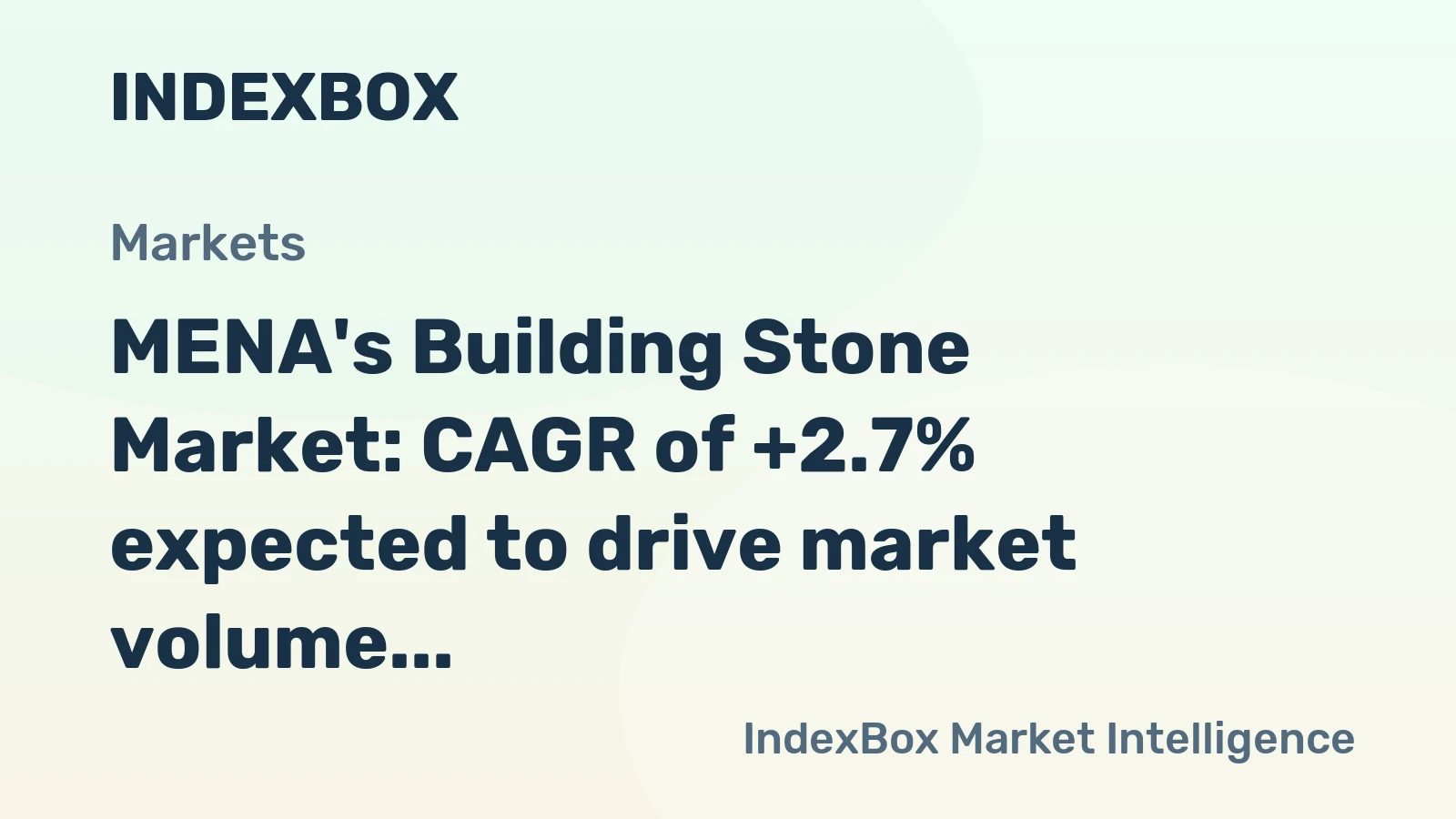 MENA's Building Stone Market: CAGR of +2.7% expected to drive market volume to 149M tons by 2035