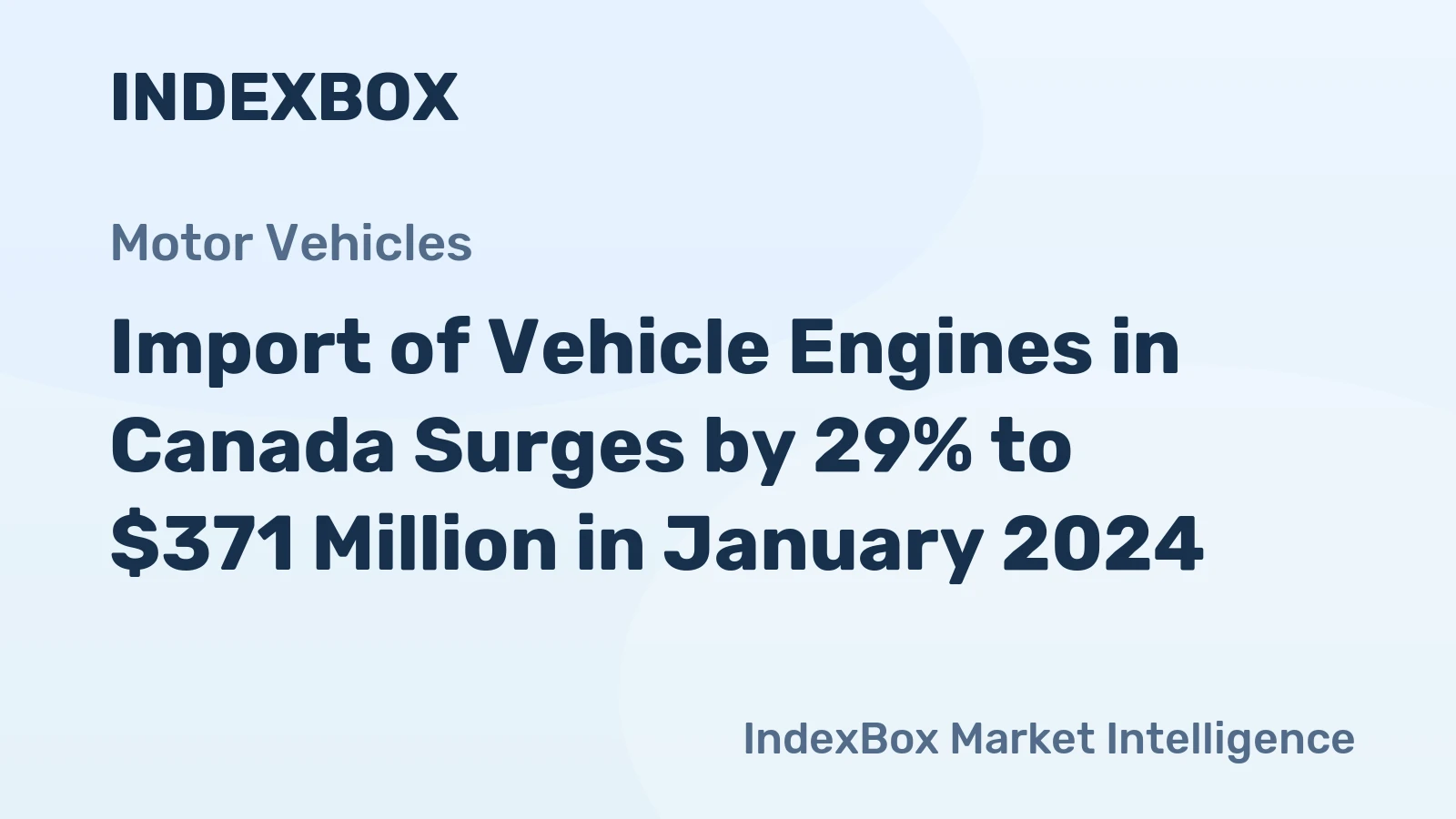 Import of Vehicle Engines in Canada Surges by 29% to $371 Million in January 2024