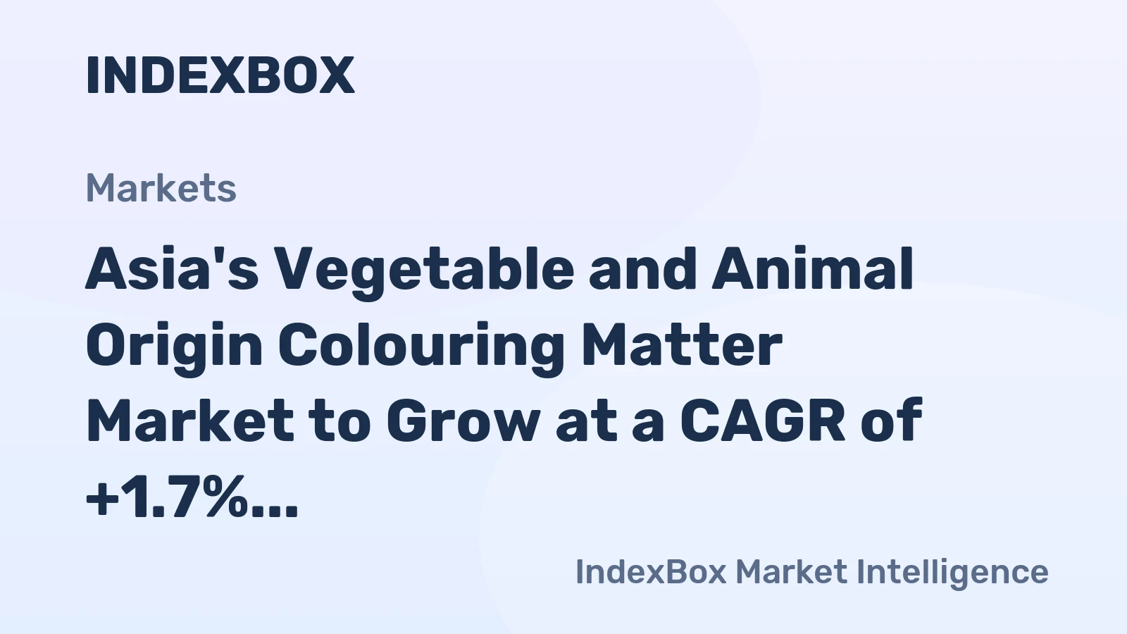 Asia's Vegetable and Animal Origin Colouring Matter Market to Grow at a CAGR of +1.7% from 2024 to 2035