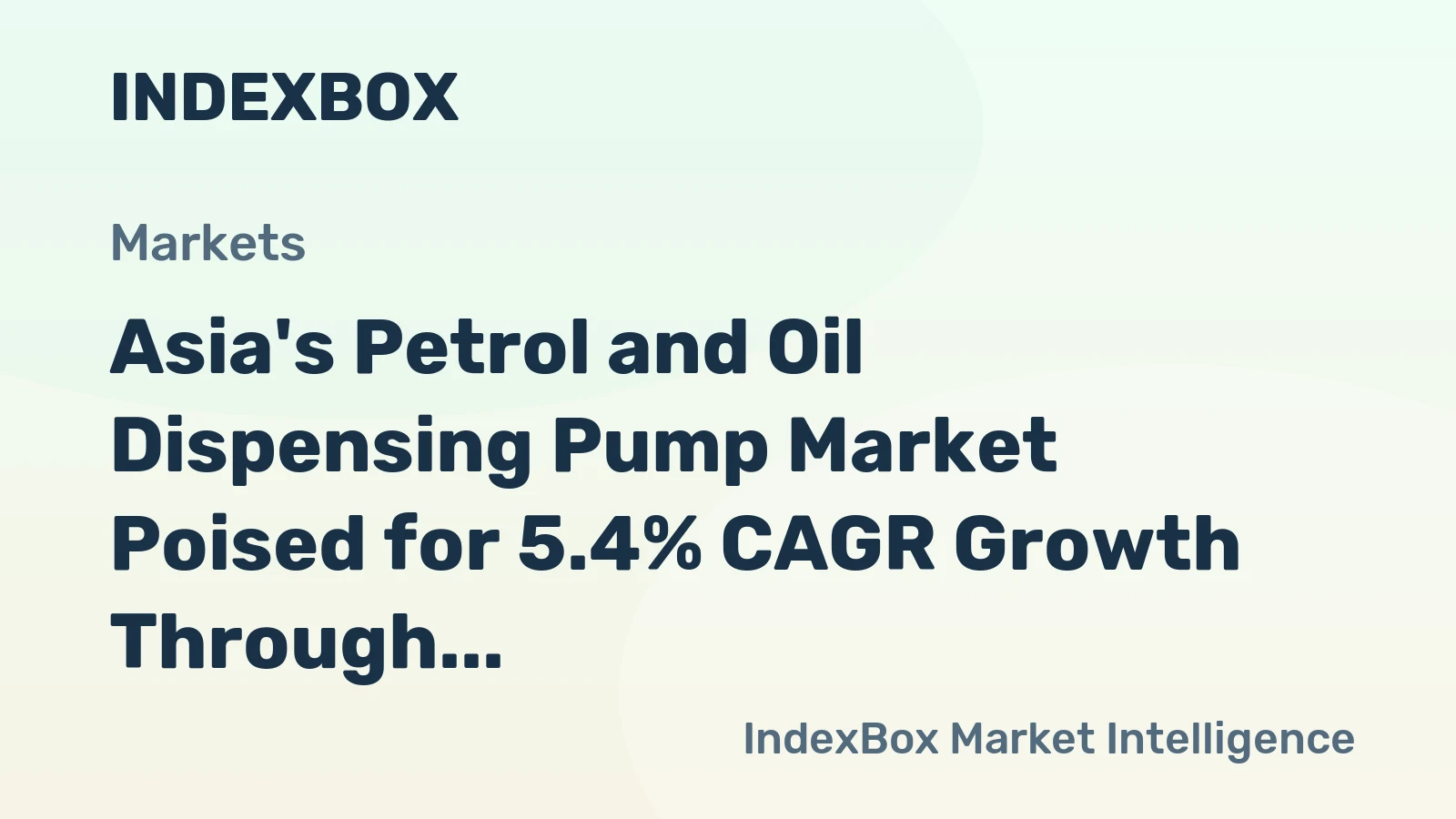 Asia's Petrol and Oil Dispensing Pump Market Poised for 5.4% CAGR Growth Through 2035