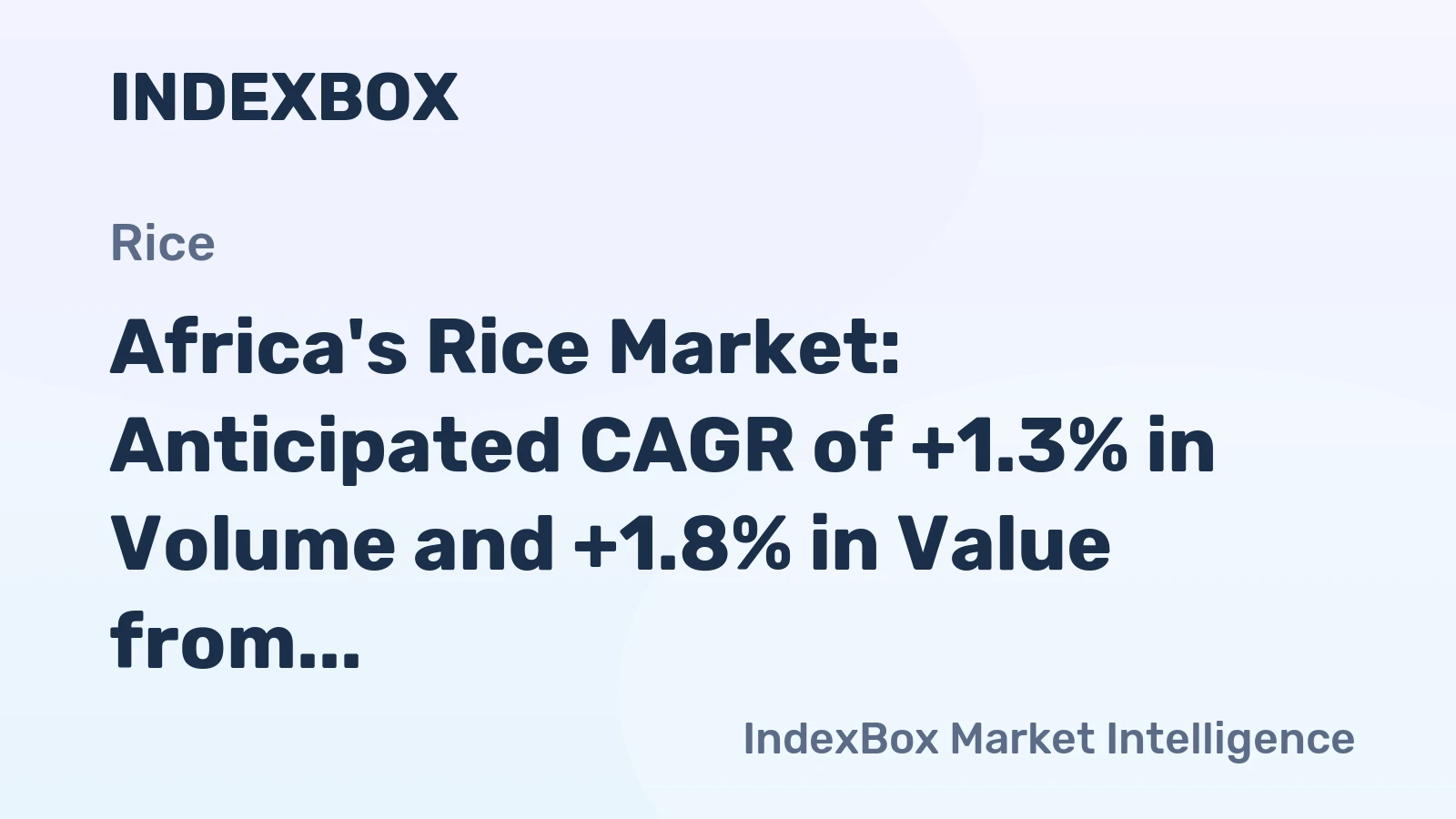 Africa's Rice Market: Anticipated CAGR of +1.3% in Volume and +1.8% in Value from 2024 to 2035