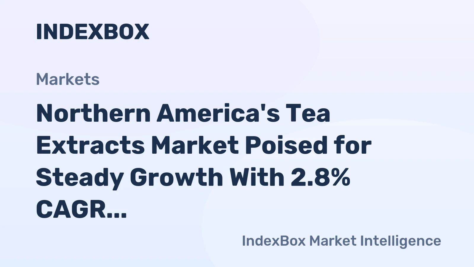 Northern America's Tea Extracts Market Poised for Steady Growth With 2.8% CAGR Forecast
