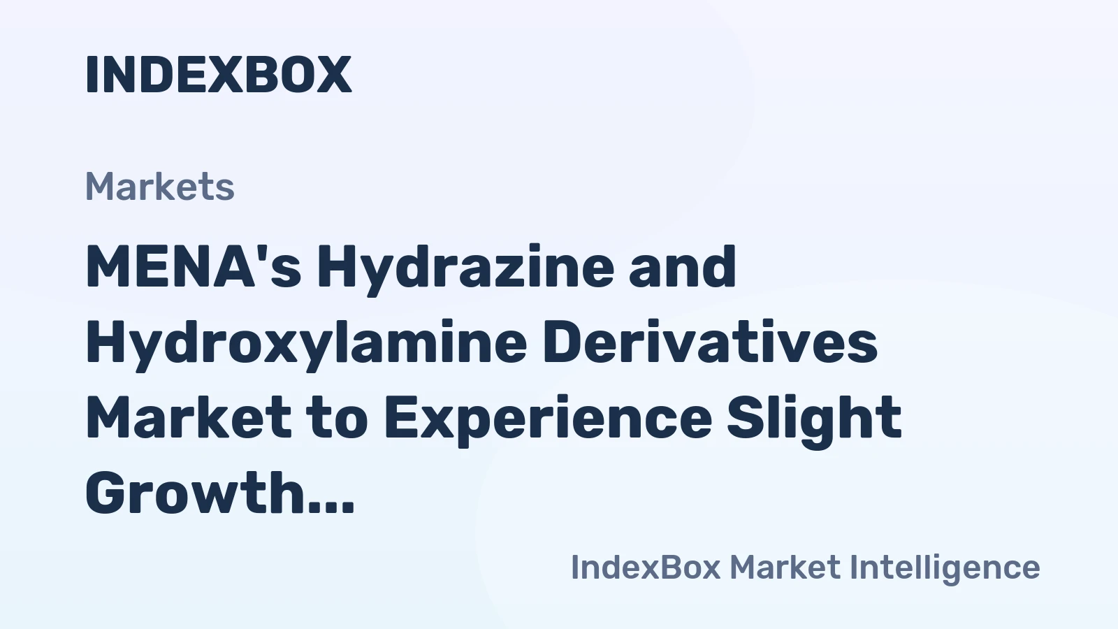 MENA's Hydrazine and Hydroxylamine Derivatives Market to Experience Slight Growth with +1.2% CAGR from 2024 to 2035