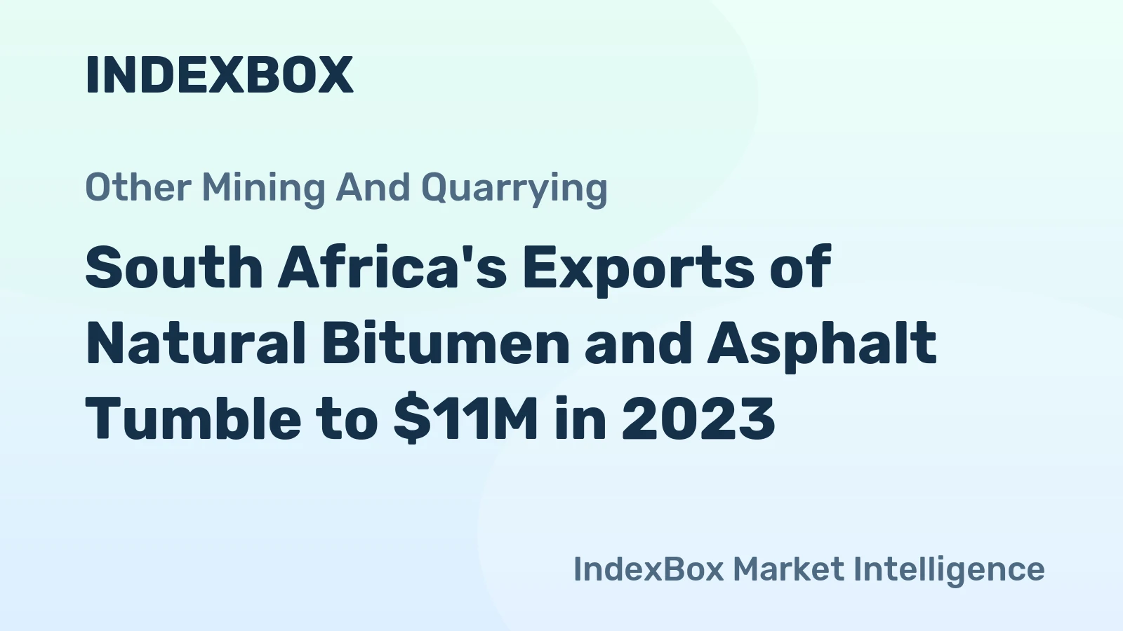 South Africa's Exports of Natural Bitumen and Asphalt Tumble to $11M in 2023