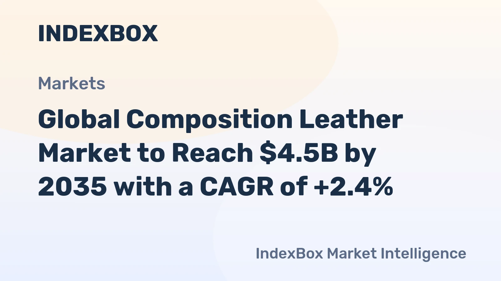 Global Composition Leather Market to Reach $4.5B by 2035 with a CAGR of +2.4%