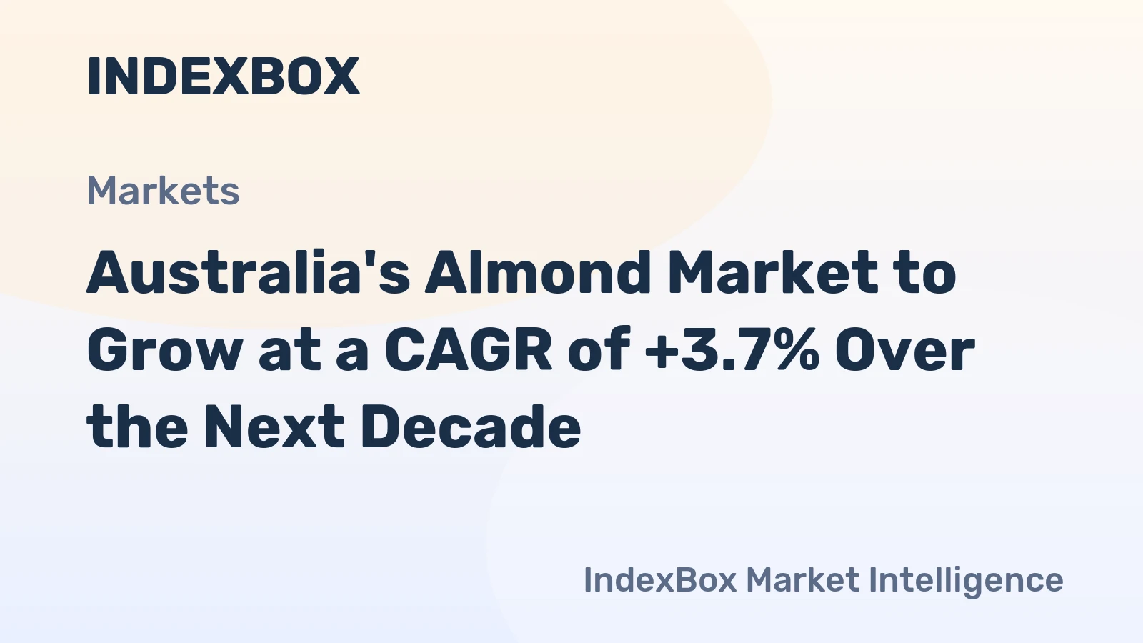 Australia's Almond Market to Grow at a CAGR of +3.7% Over the Next Decade