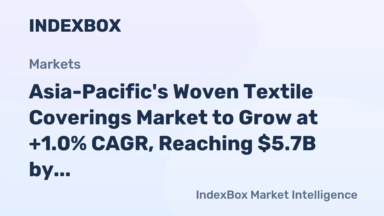 Asia-Pacific's Woven Textile Coverings Market to Grow at +1.0% CAGR, Reaching $5.7B by 2035