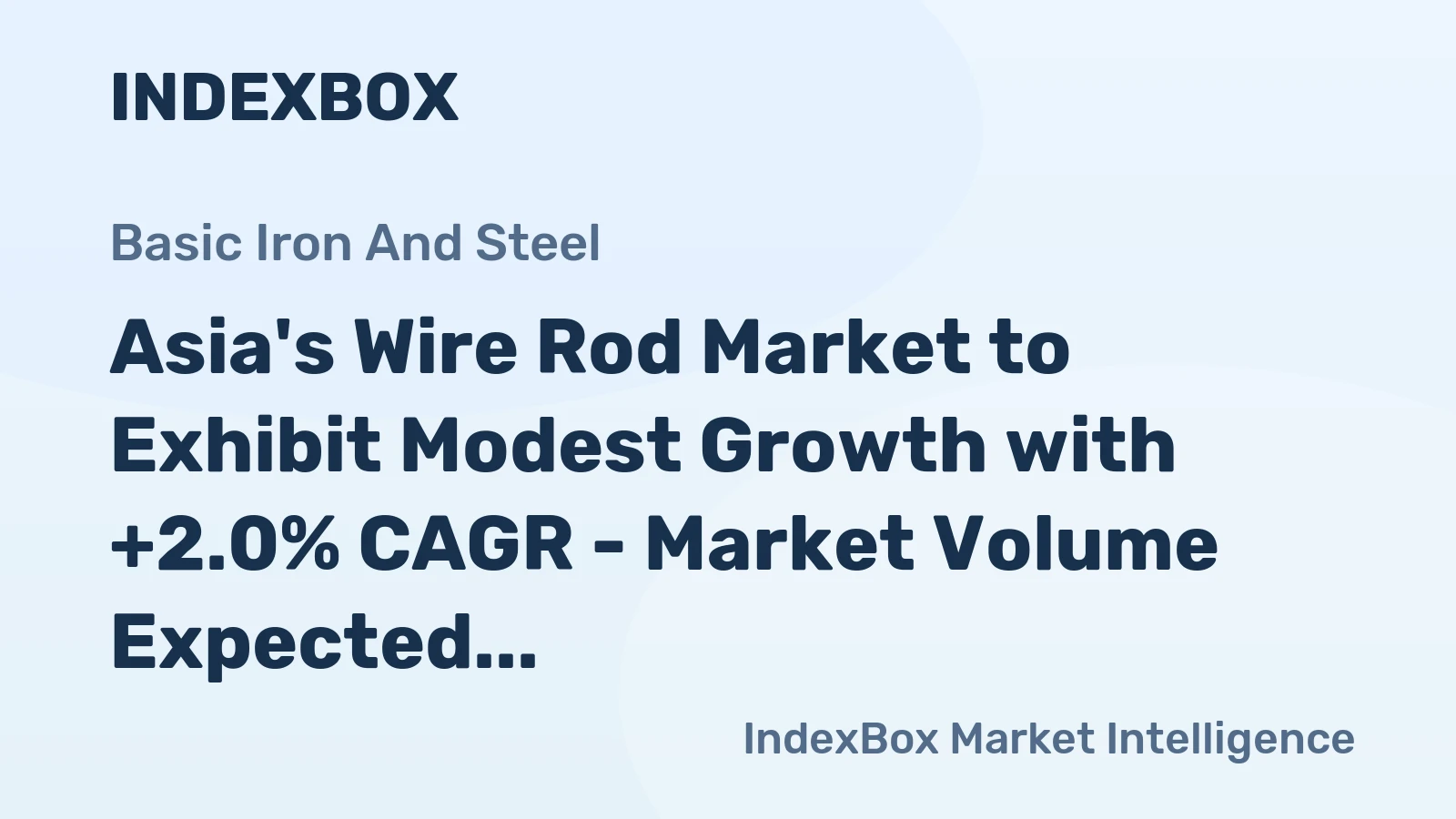 Asia's Wire Rod Market to Exhibit Modest Growth with +2.0% CAGR - Market Volume Expected to Reach 85M Tons by 2035