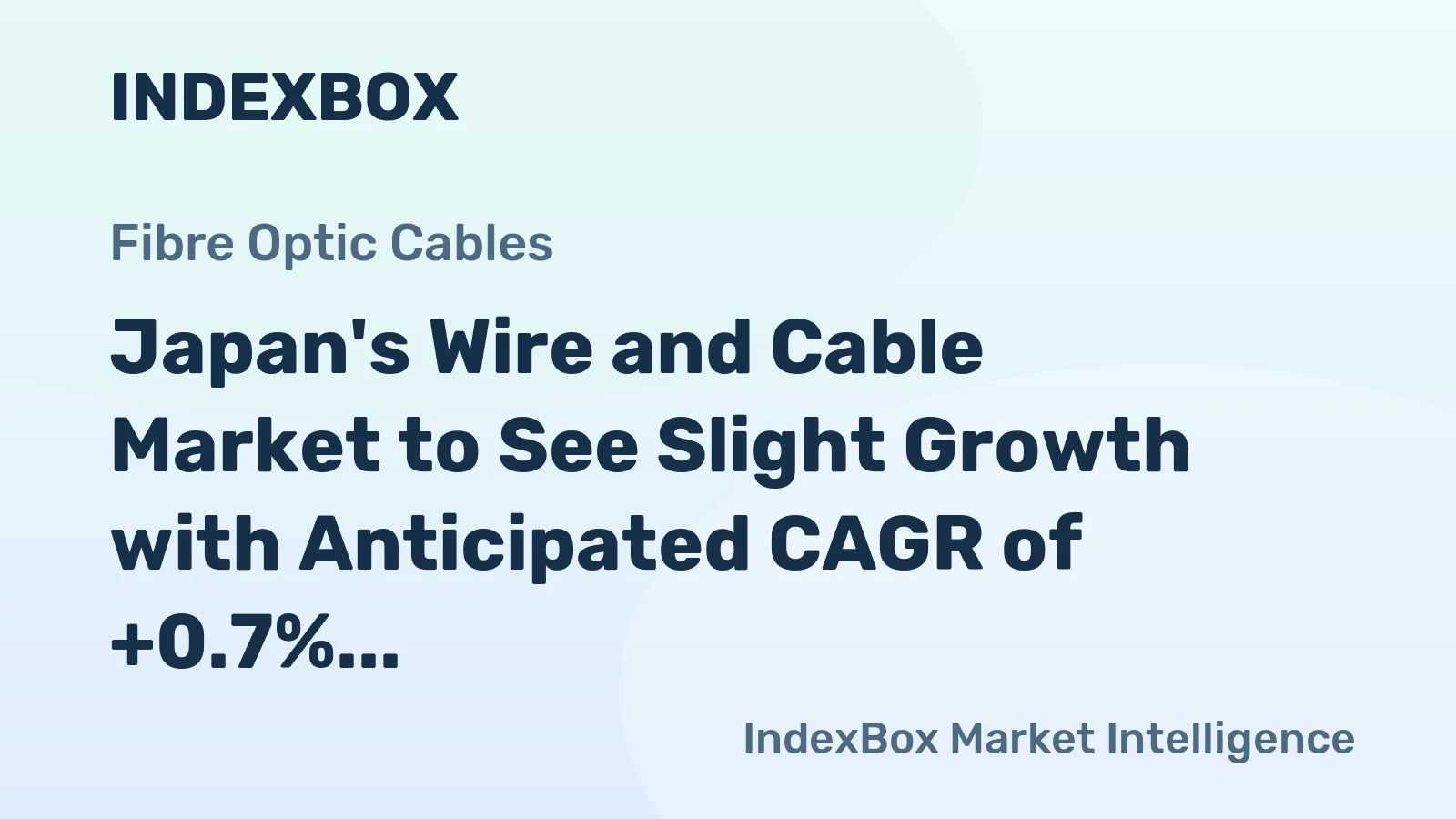Japan's Wire and Cable Market to See Slight Growth with Anticipated CAGR of +0.7% over Next Decade