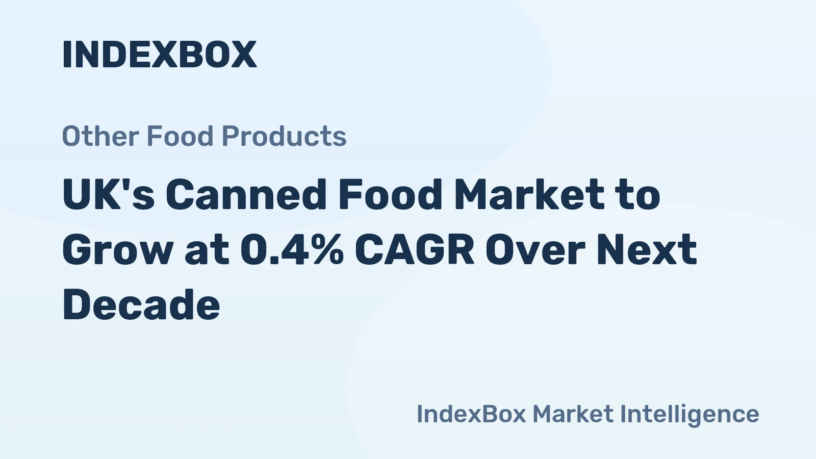 UK's Canned Food Market to Grow at 0.4% CAGR Over Next Decade
