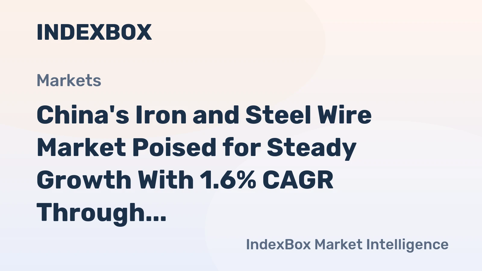 China's Iron and Steel Wire Market Poised for Steady Growth With 1.6% CAGR Through 2035