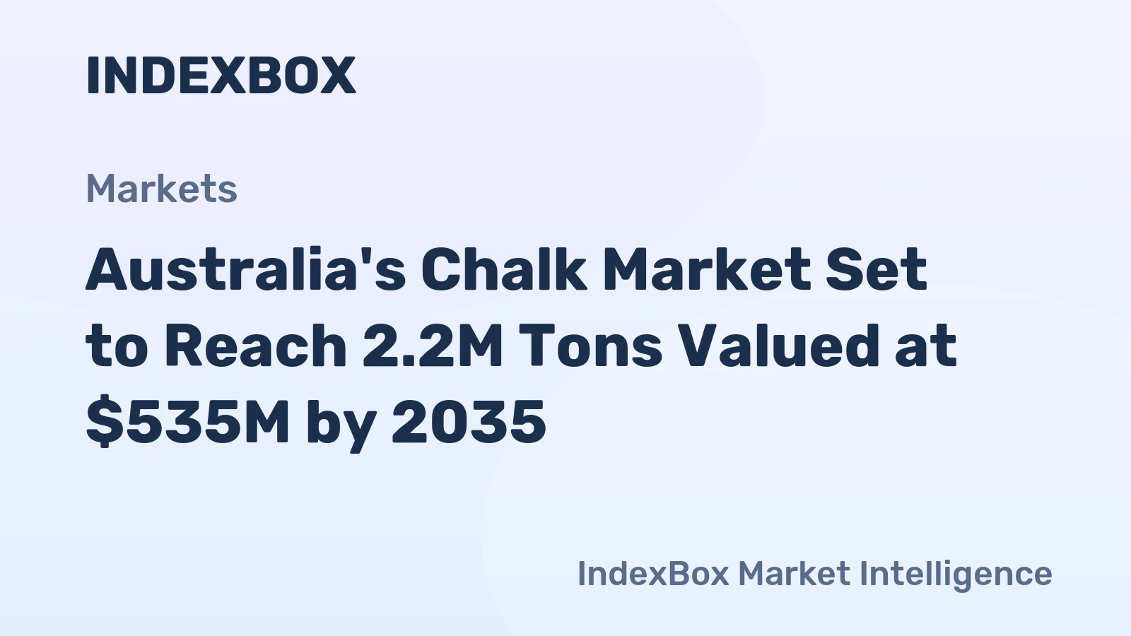 Australia's Chalk Market Set to Reach 2.2M Tons Valued at $535M by 2035