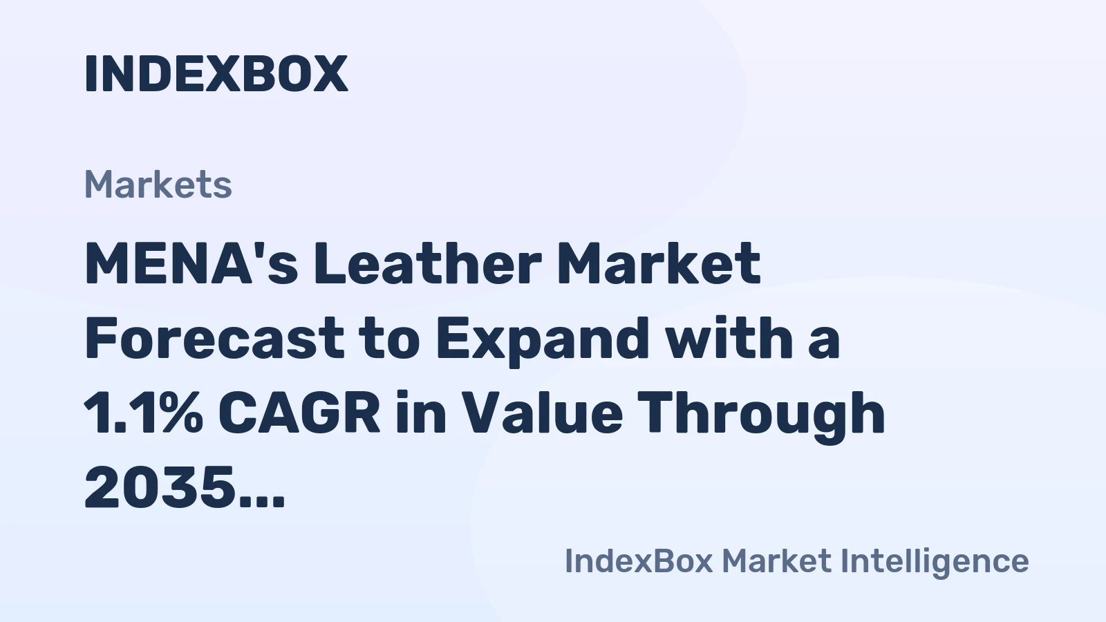MENA's Leather Market Forecast to Expand with a 1.1% CAGR in Value Through 2035
