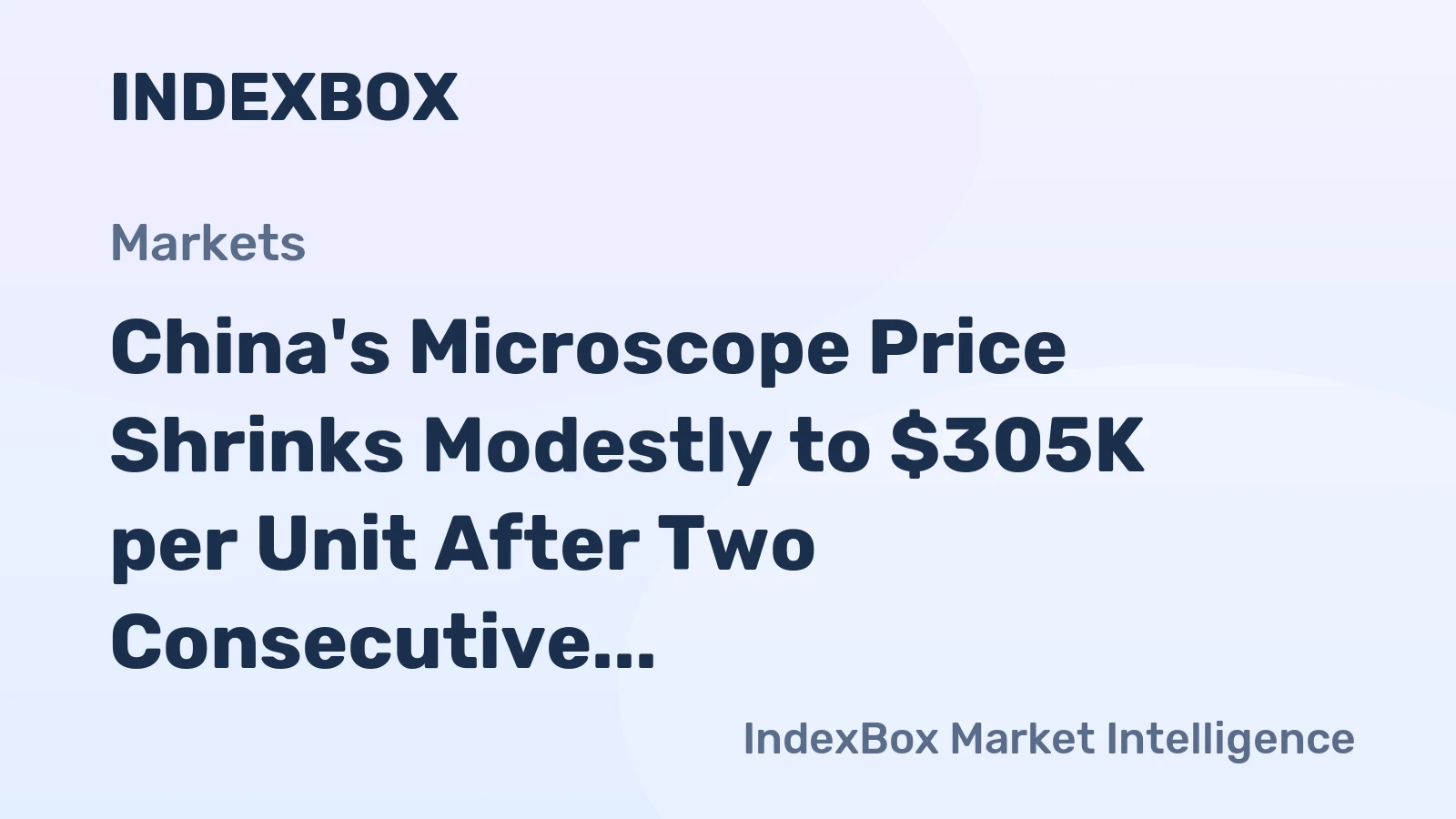 China's Microscope Price Shrinks Modestly to $305K per Unit After Two Consecutive Months of Decline