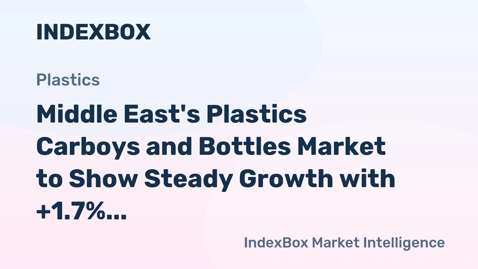 Middle East's Plastics Carboys and Bottles Market to Show Steady Growth with +1.7% CAGR