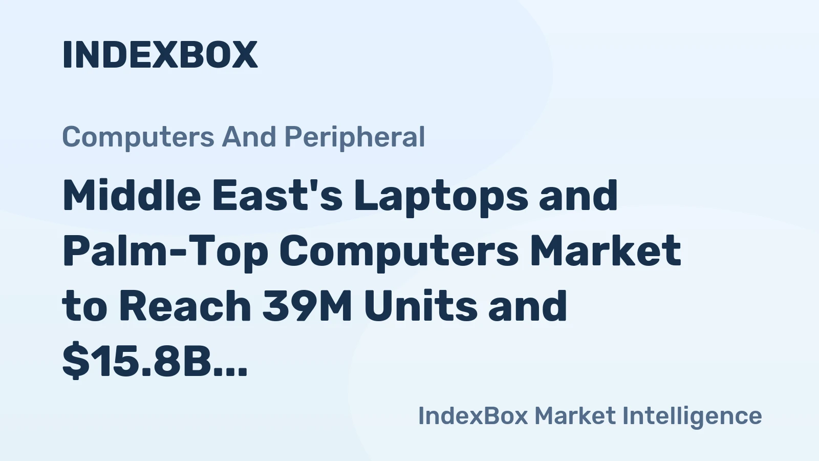 Middle East's Laptops and Palm-Top Computers Market to Reach 39M Units and $15.8B by 2035