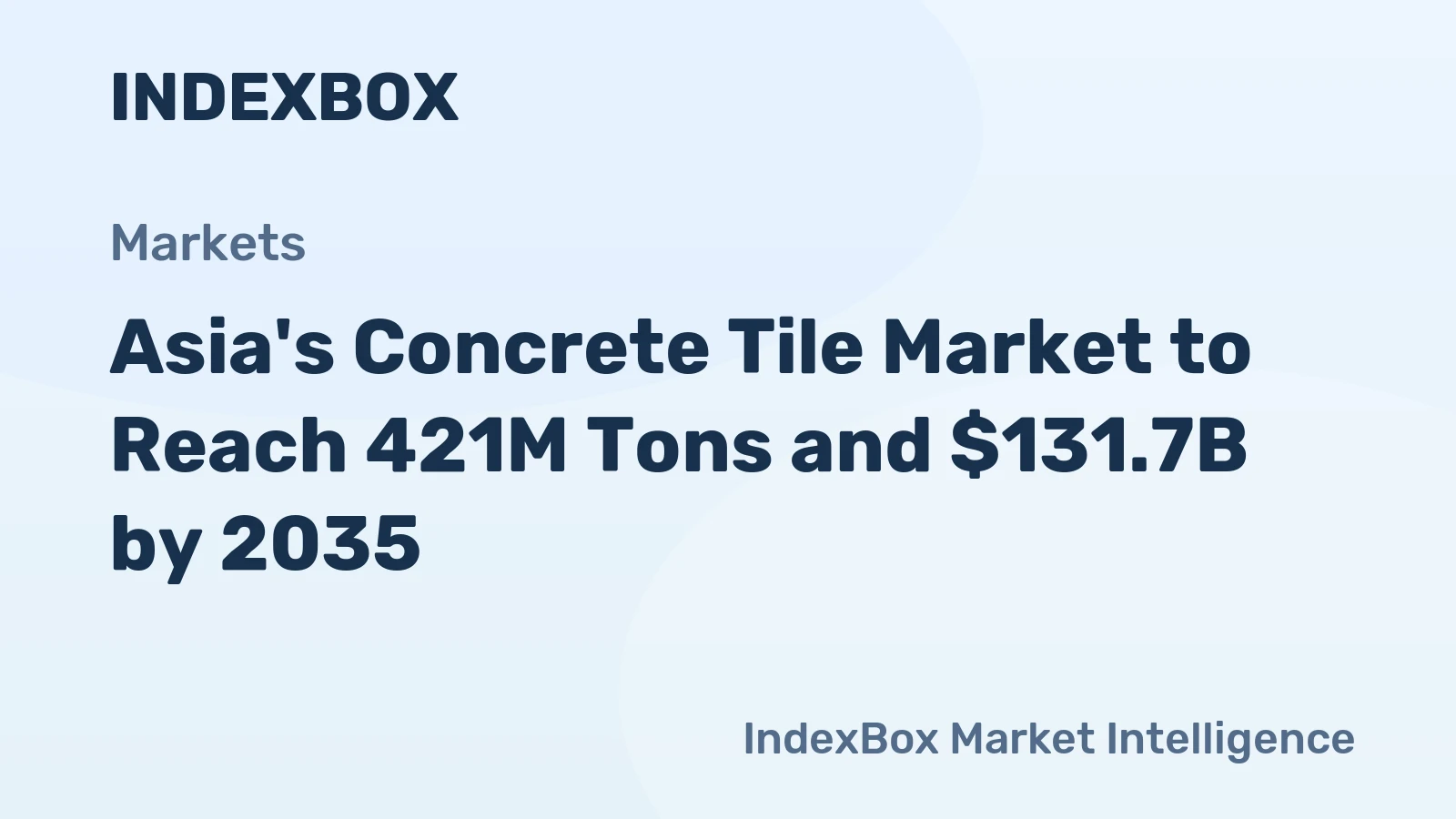 Asia's Concrete Tile Market to Reach 421M Tons and $131.7B by 2035