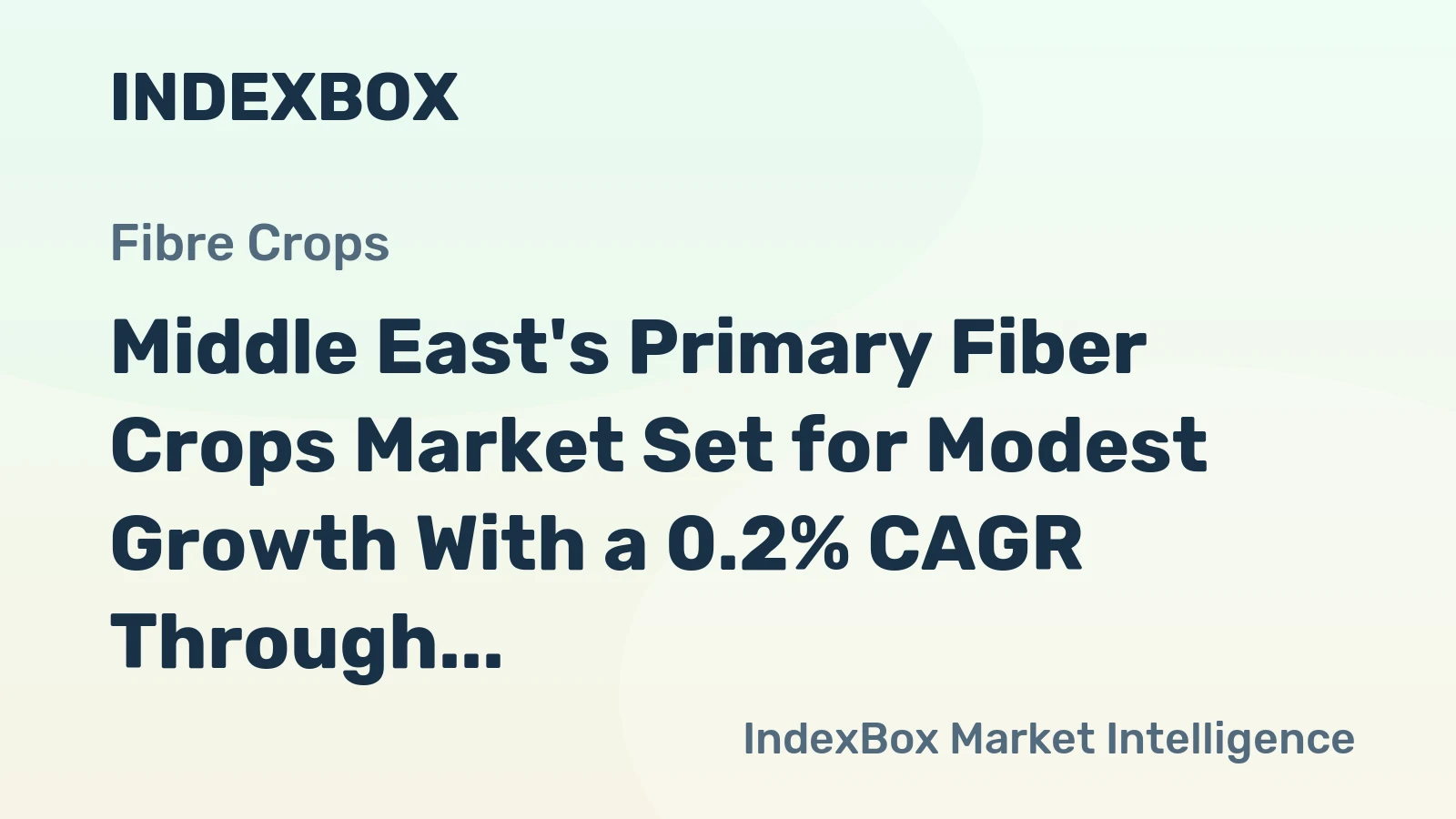 Middle East's Primary Fiber Crops Market Set for Modest Growth With a 0.2% CAGR Through 2035