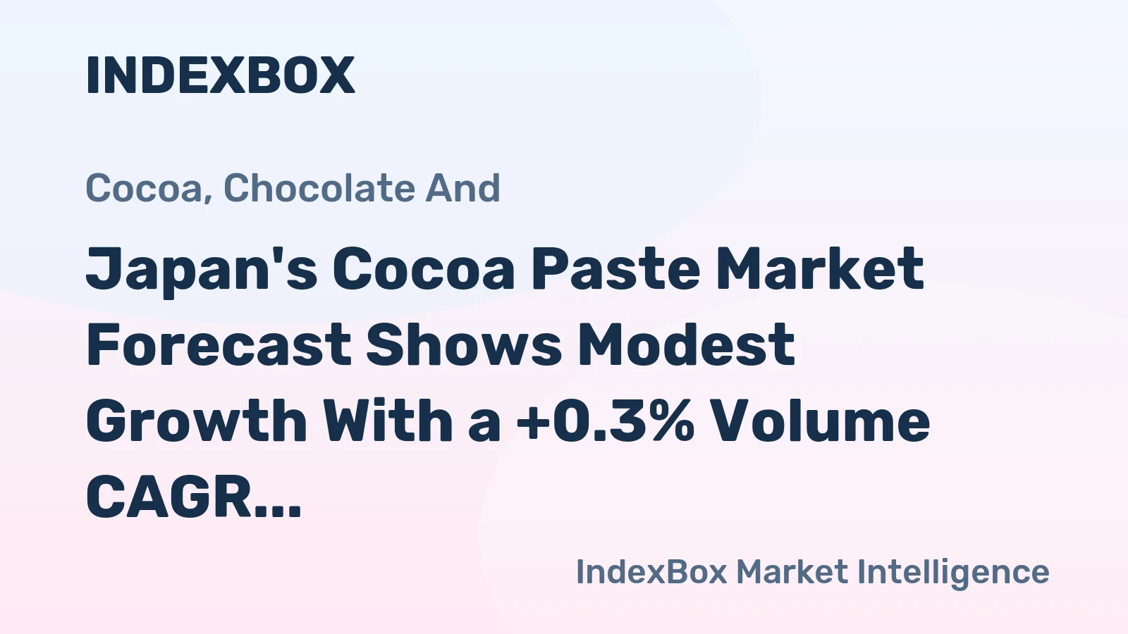 Japan's Cocoa Paste Market Forecast Shows Modest Growth With a +0.3% Volume CAGR Through 2035