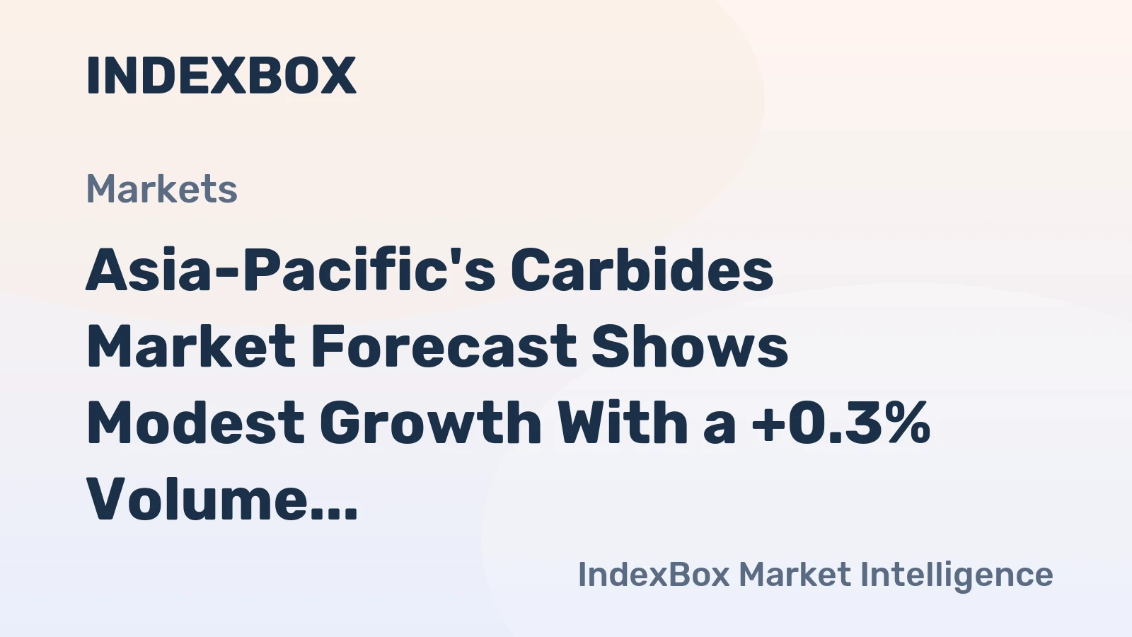 Asia-Pacific's Carbides Market Forecast Shows Modest Growth With a +0.3% Volume CAGR