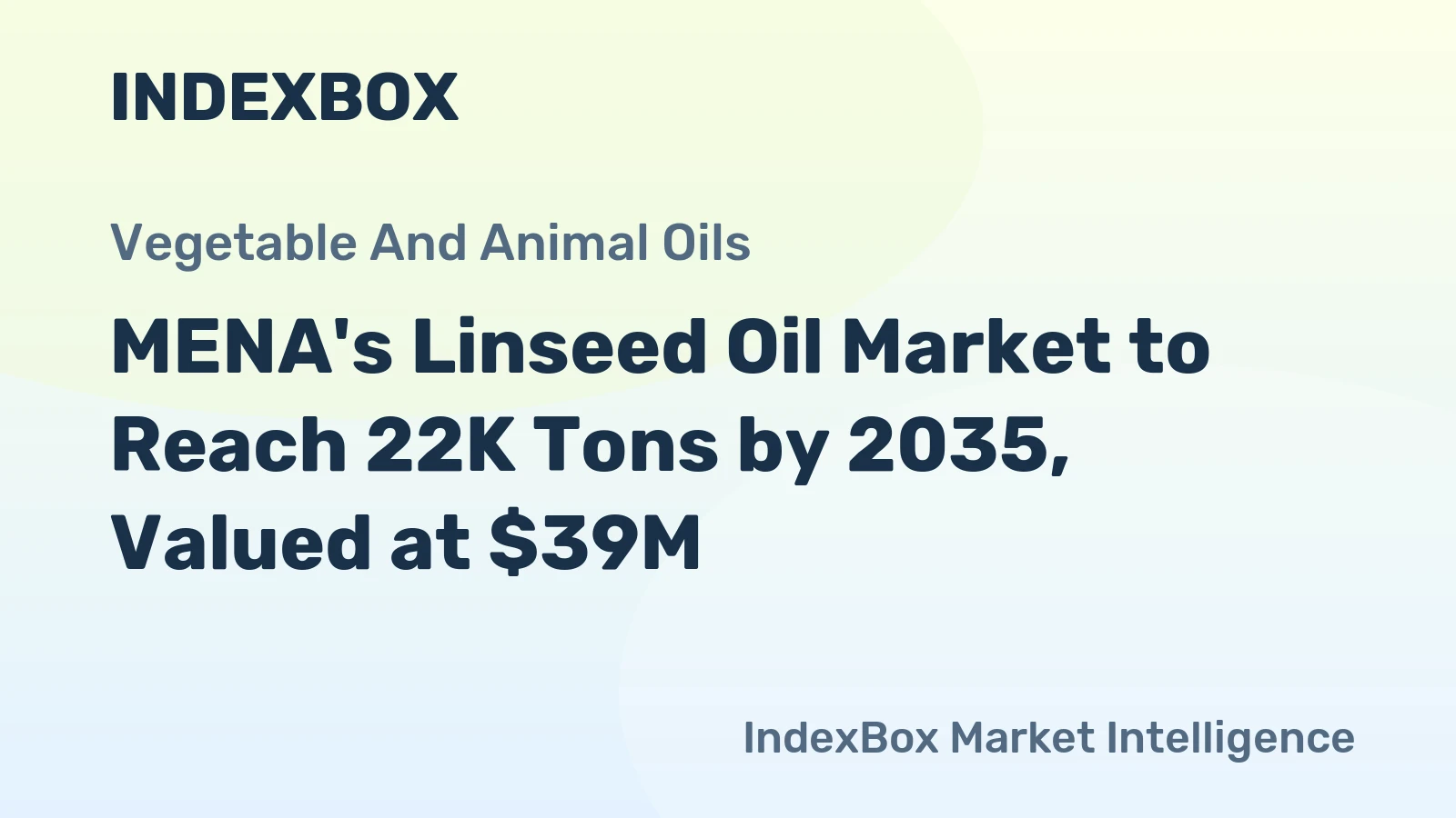 MENA's Linseed Oil Market to Reach 22K Tons by 2035, Valued at $39M