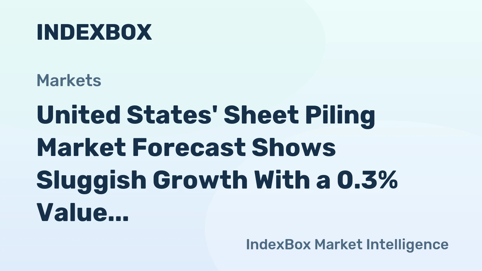 United States' Sheet Piling Market Forecast Shows Sluggish Growth With a 0.3% Value CAGR
