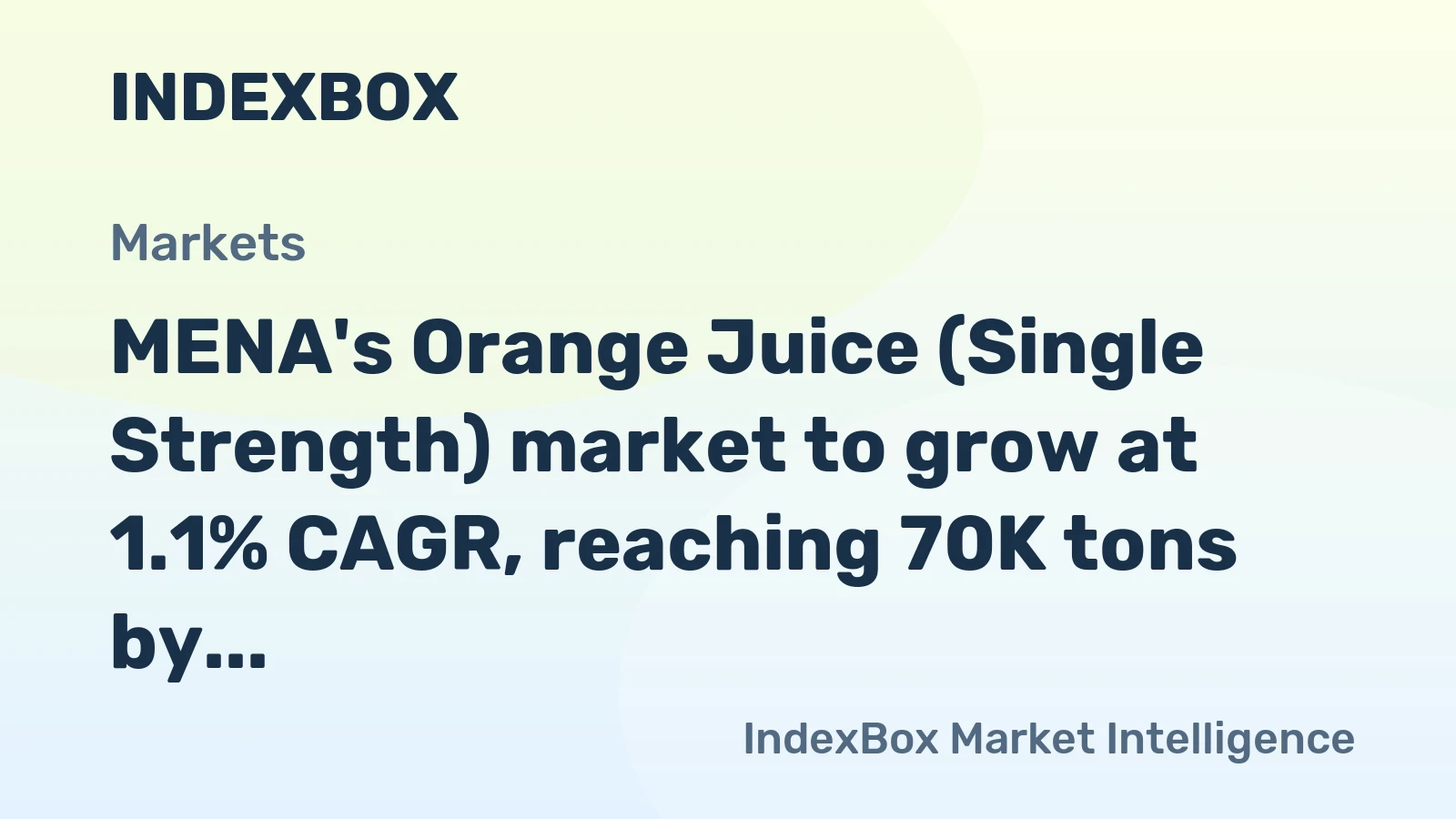 MENA's Orange Juice (Single Strength) market to grow at 1.1% CAGR, reaching 70K tons by 2035, driven by rising demand.